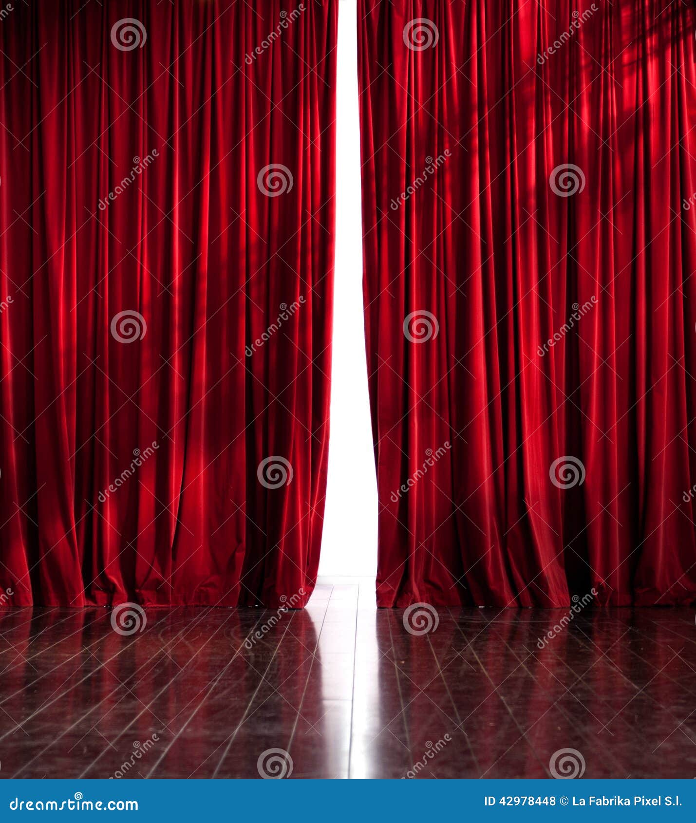 Red Curtain Stage Open