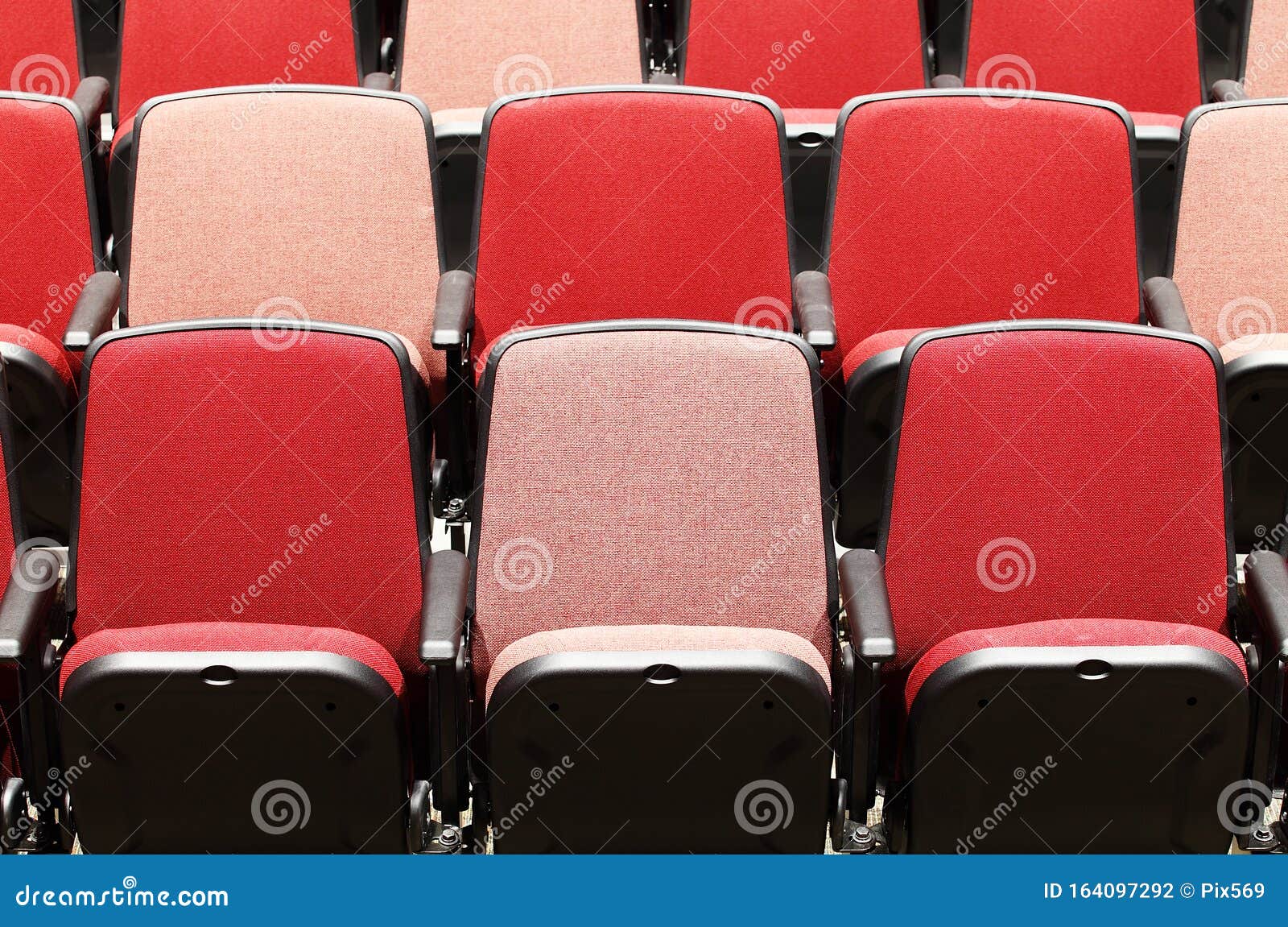 Rows of Multi-colored Theater Seats. Stock Photo - Image of chair, hall ...