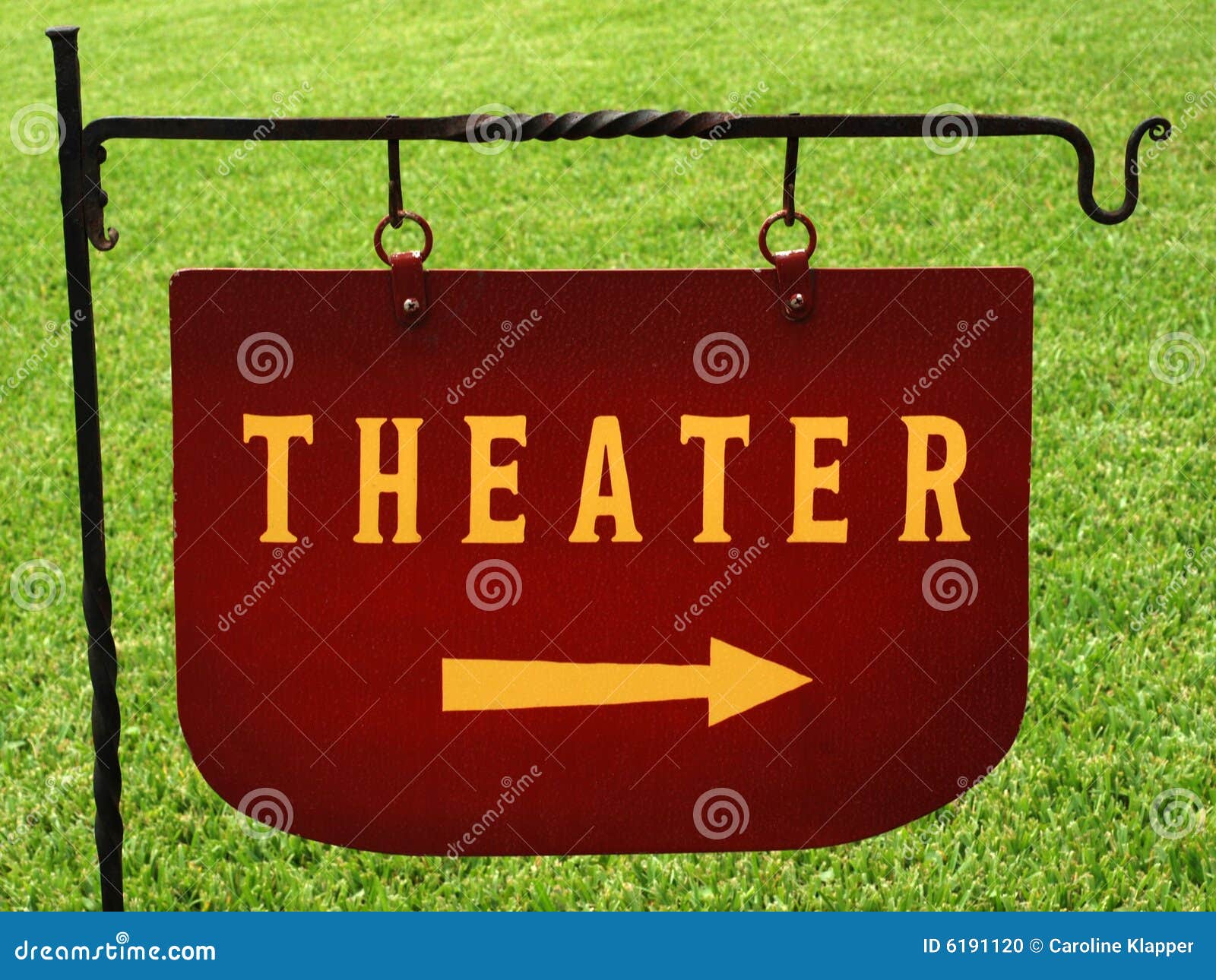 Theater Sign stock photo. Image of plaque, arrow, writing - 6191120