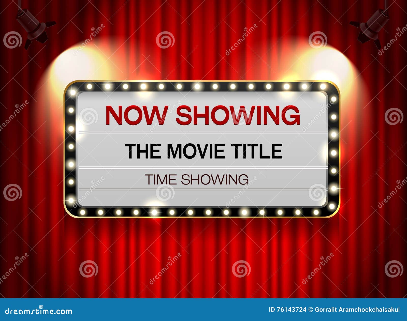 Theater Sign Red Carpet Hollywood Banner Film Premiere Vector ...