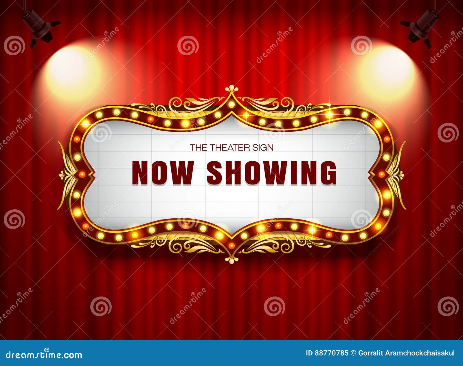 Theater Sign Billboard Frame Design Cartoon Vector | CartoonDealer.com ...
