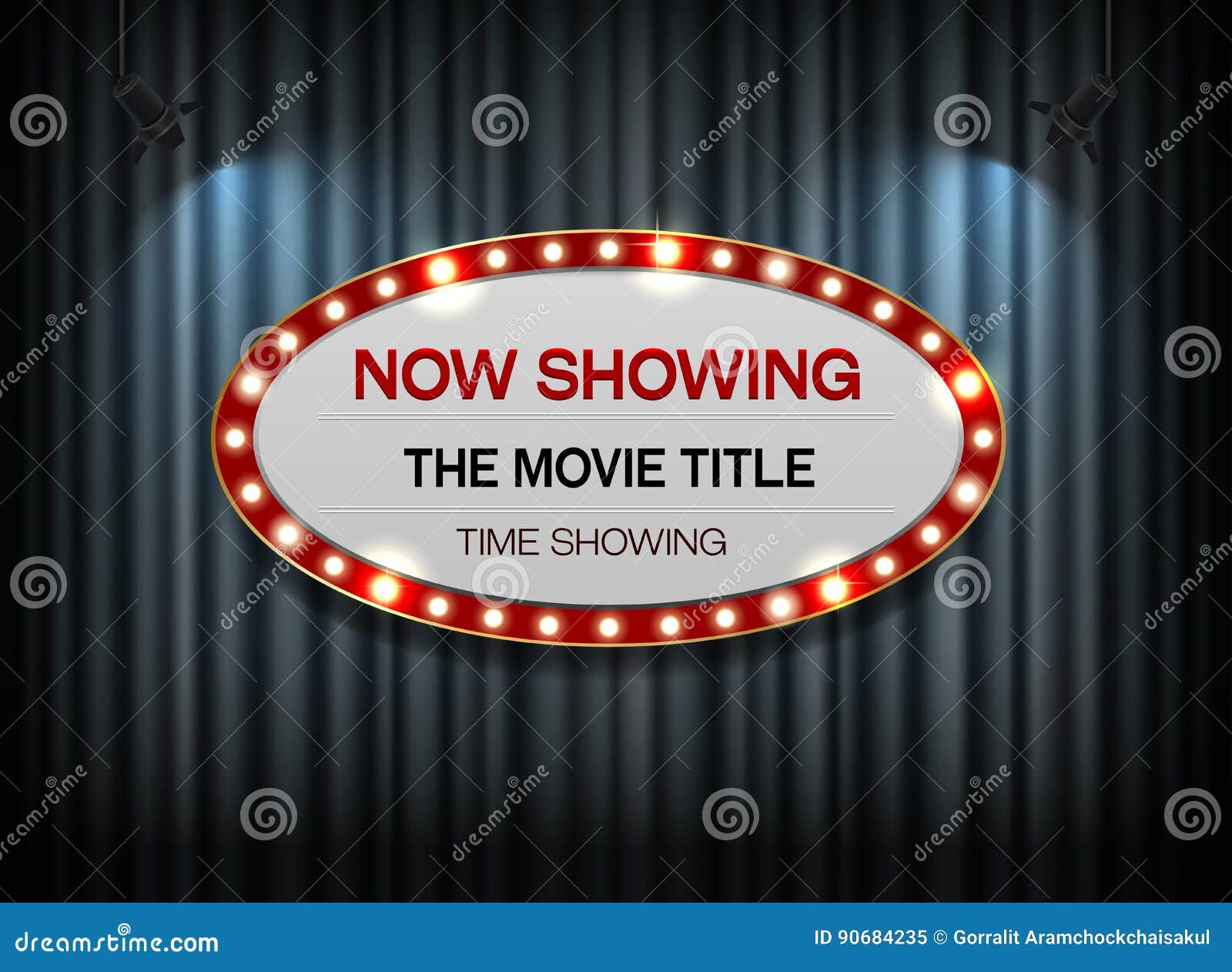 Theater Sign Ellipse on Curtain Stock Vector - Illustration of blank ... Theater Sign Ellipse on Curtain Stock Vector - Illustration of blank ...