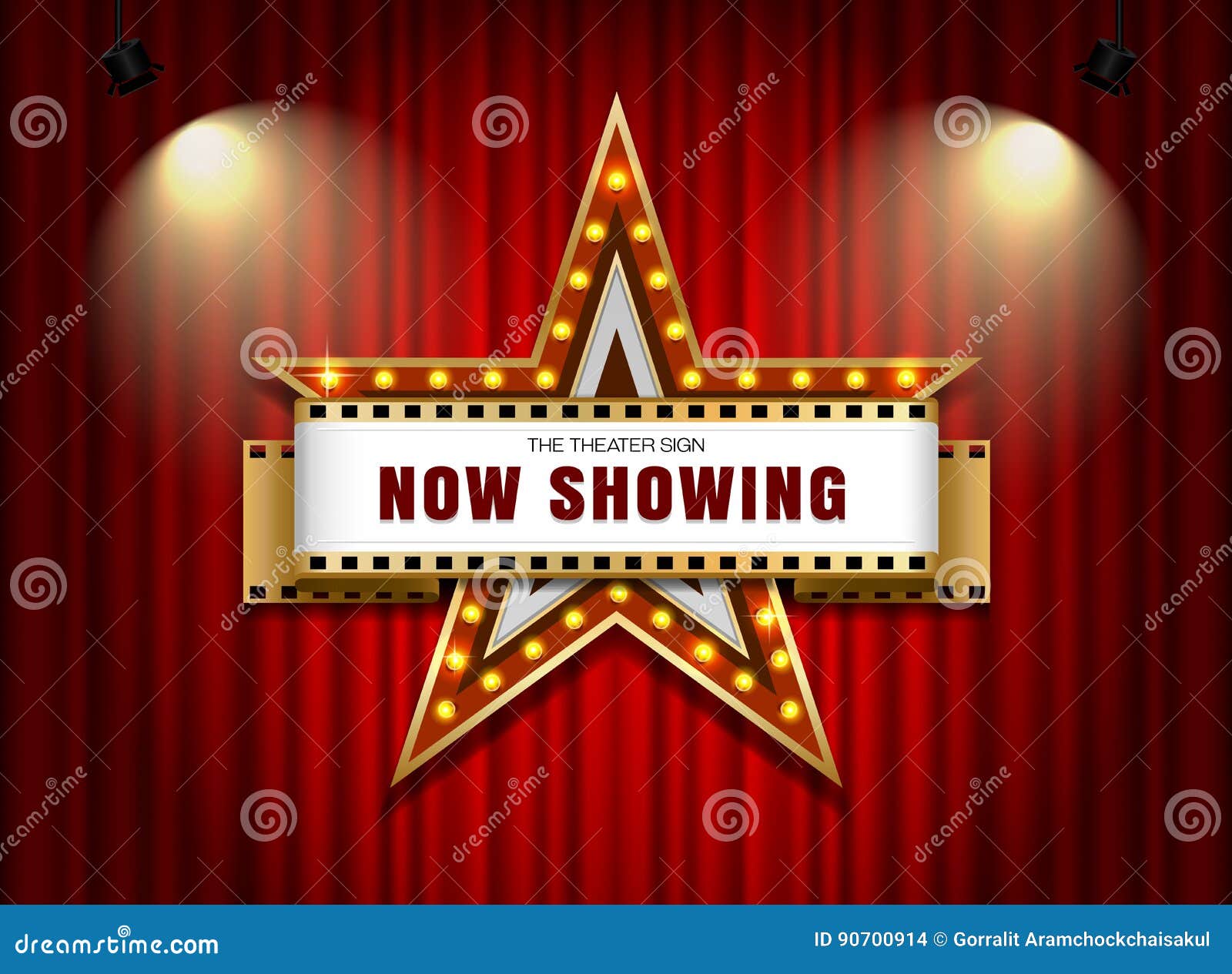 Theater Sign Billboard Frame Design Cartoon Vector | CartoonDealer.com ...