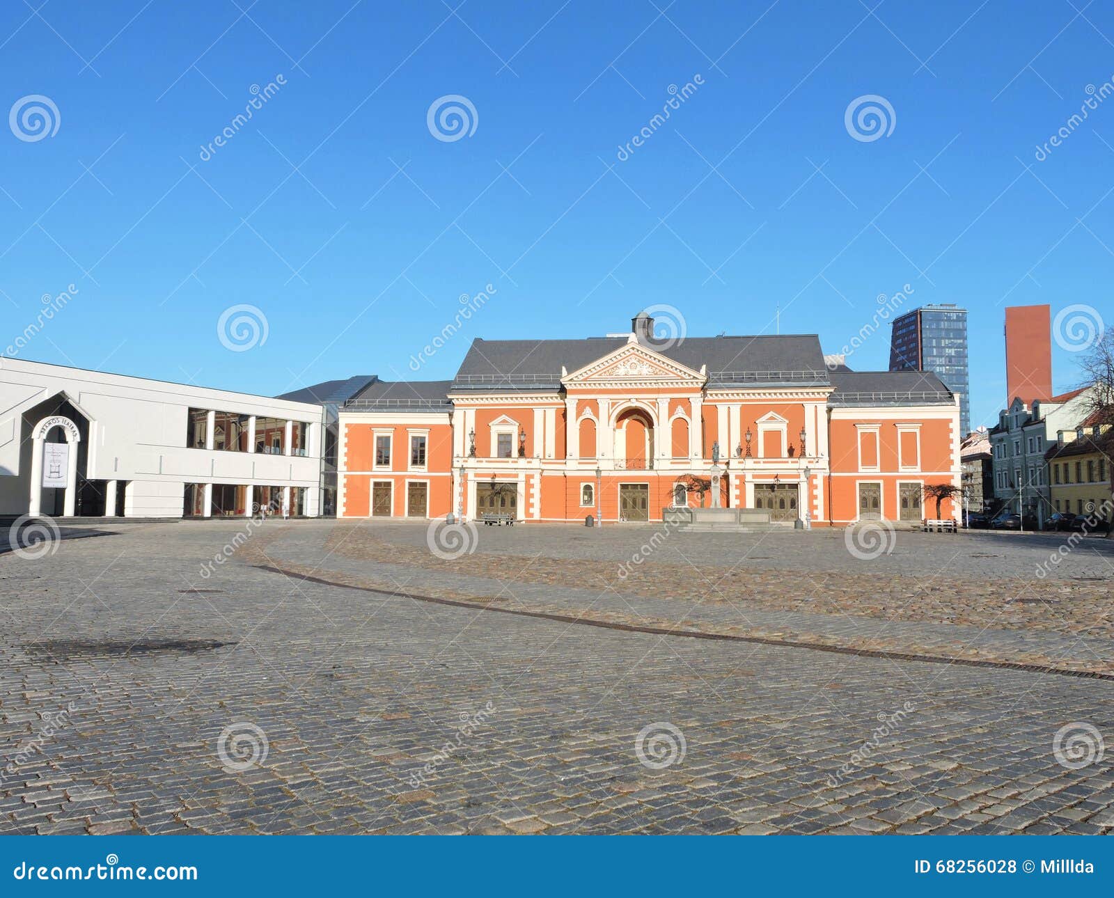 Theater Square in Klaipeda, Lithuania Editorial Stock Photo - Image of ...
