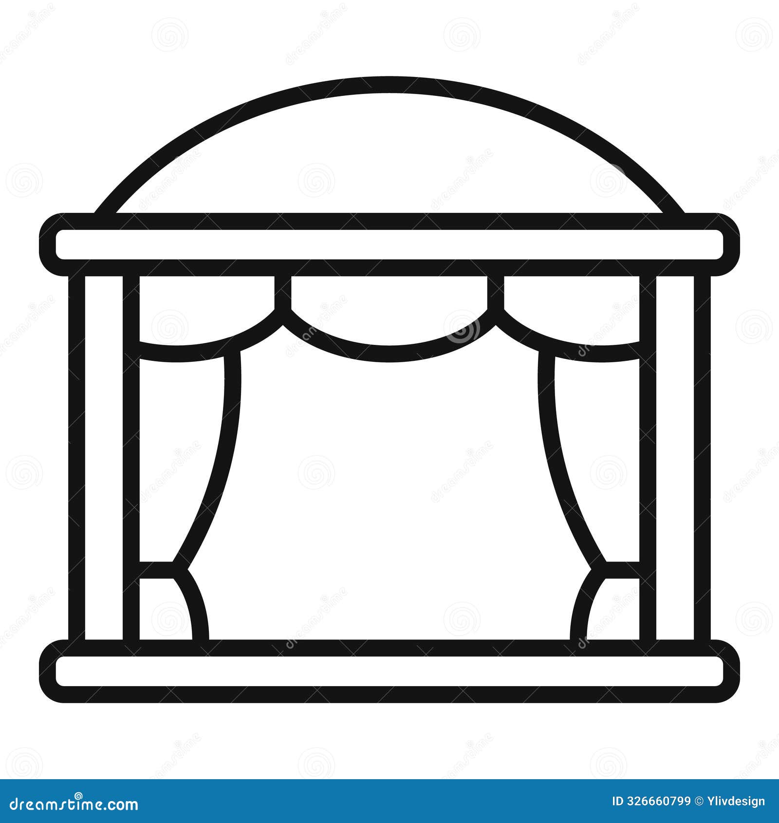 Theater Stage with Curtains Opening for the Show Stock Illustration ...