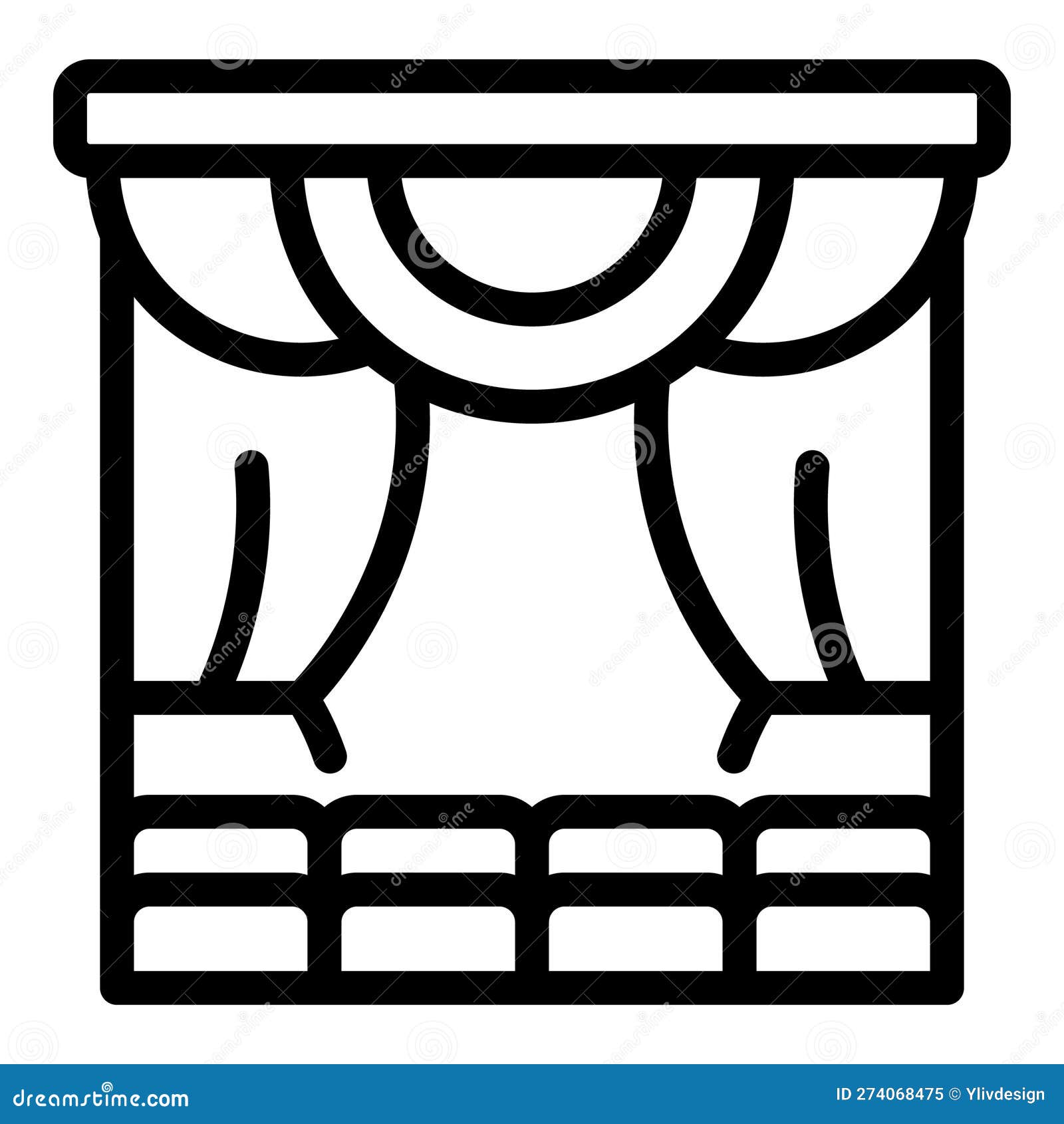 Theater Stage Icon Outline Vector. Puppet Show Stock Vector ...