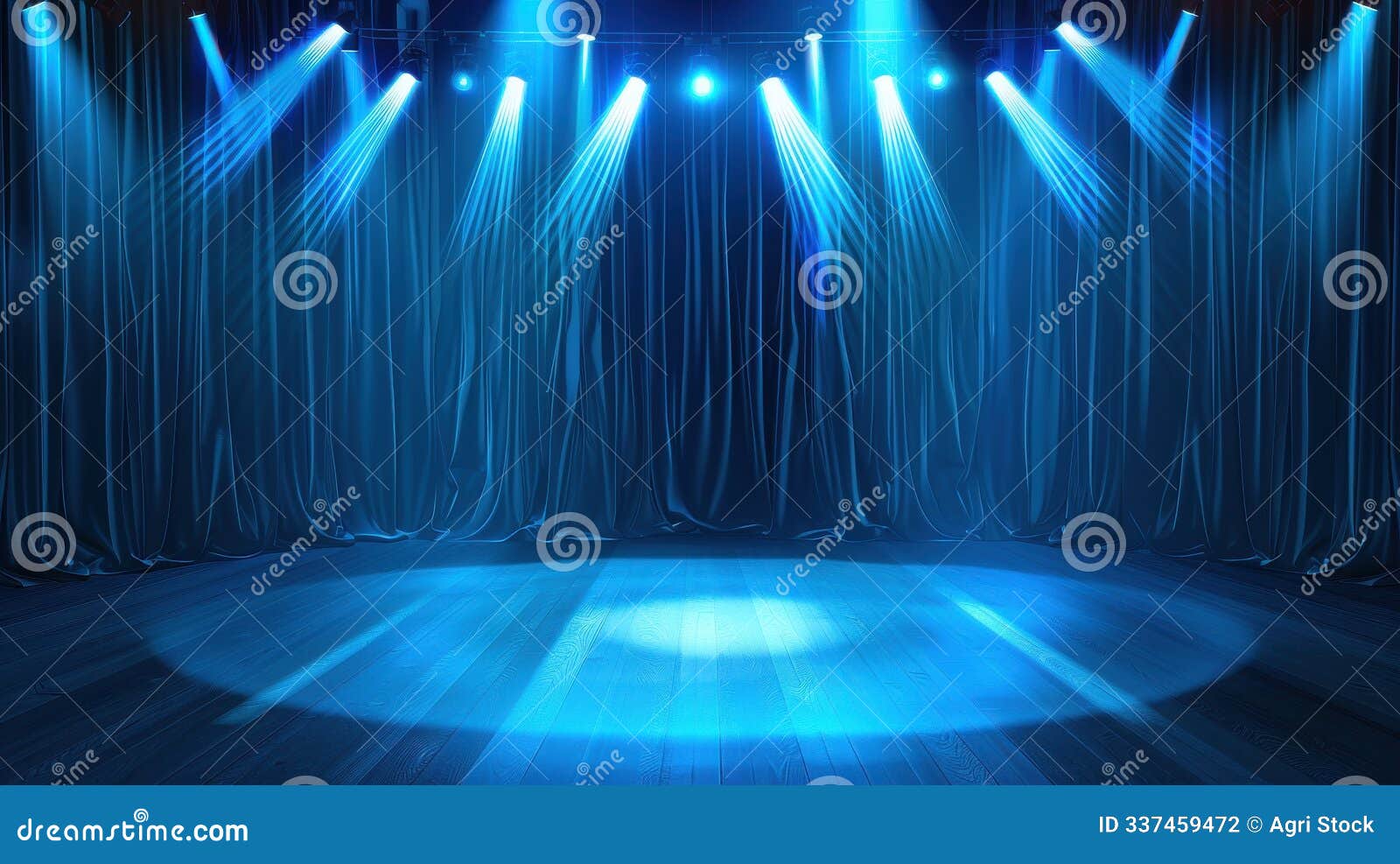 Theater Stage Set for a Magical Performance with Spotlight Stock ...
