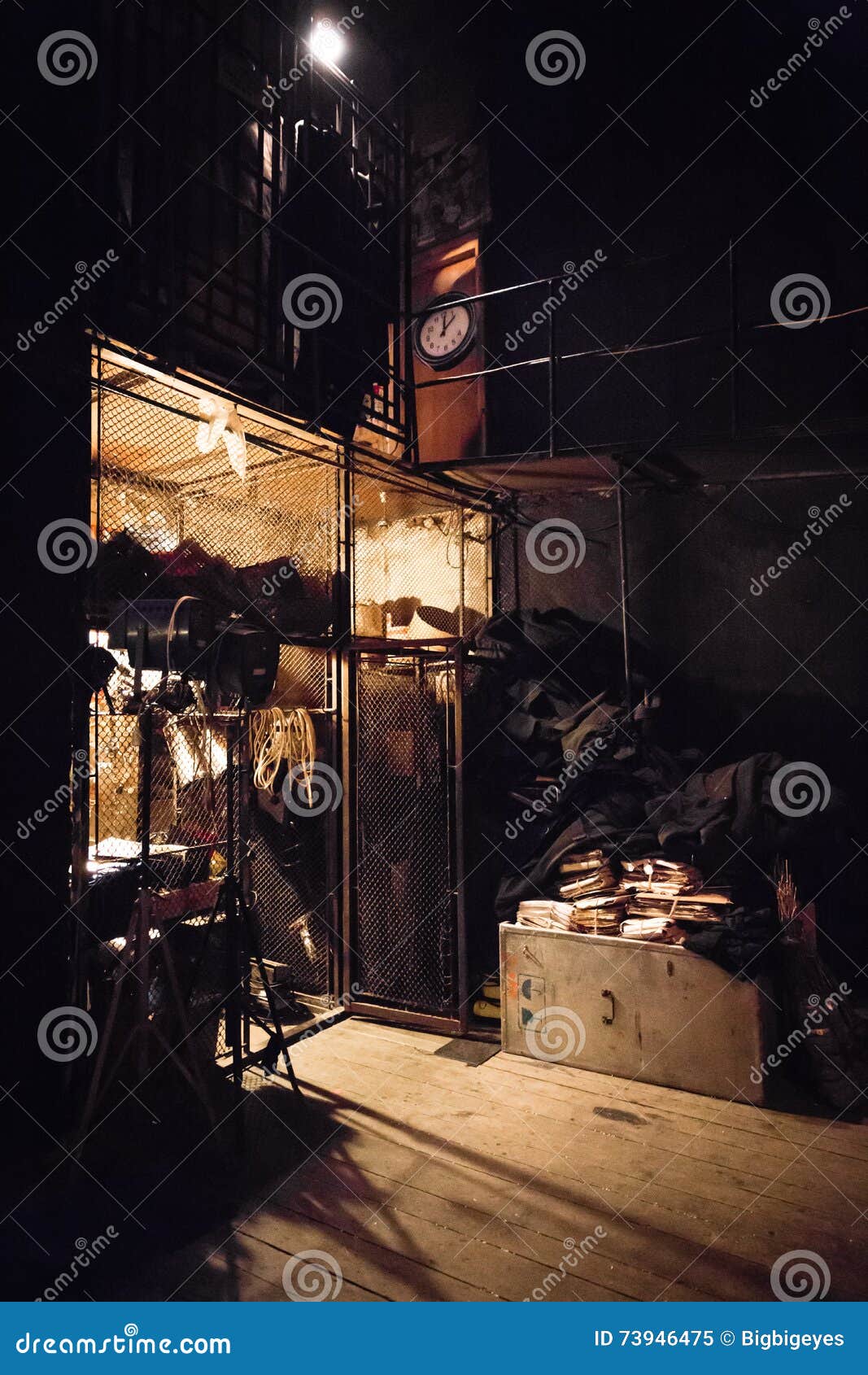 Theater storage space stock image. Image of floor, planks - 73946475