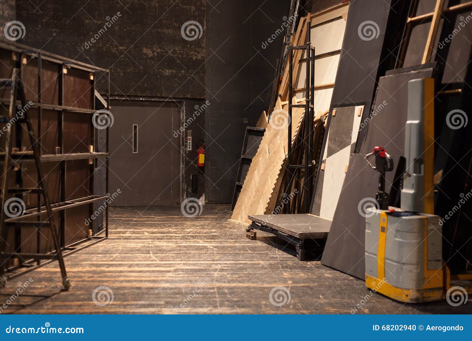 Theater storage space stock photo. Image of shelves, offstage - 68202940