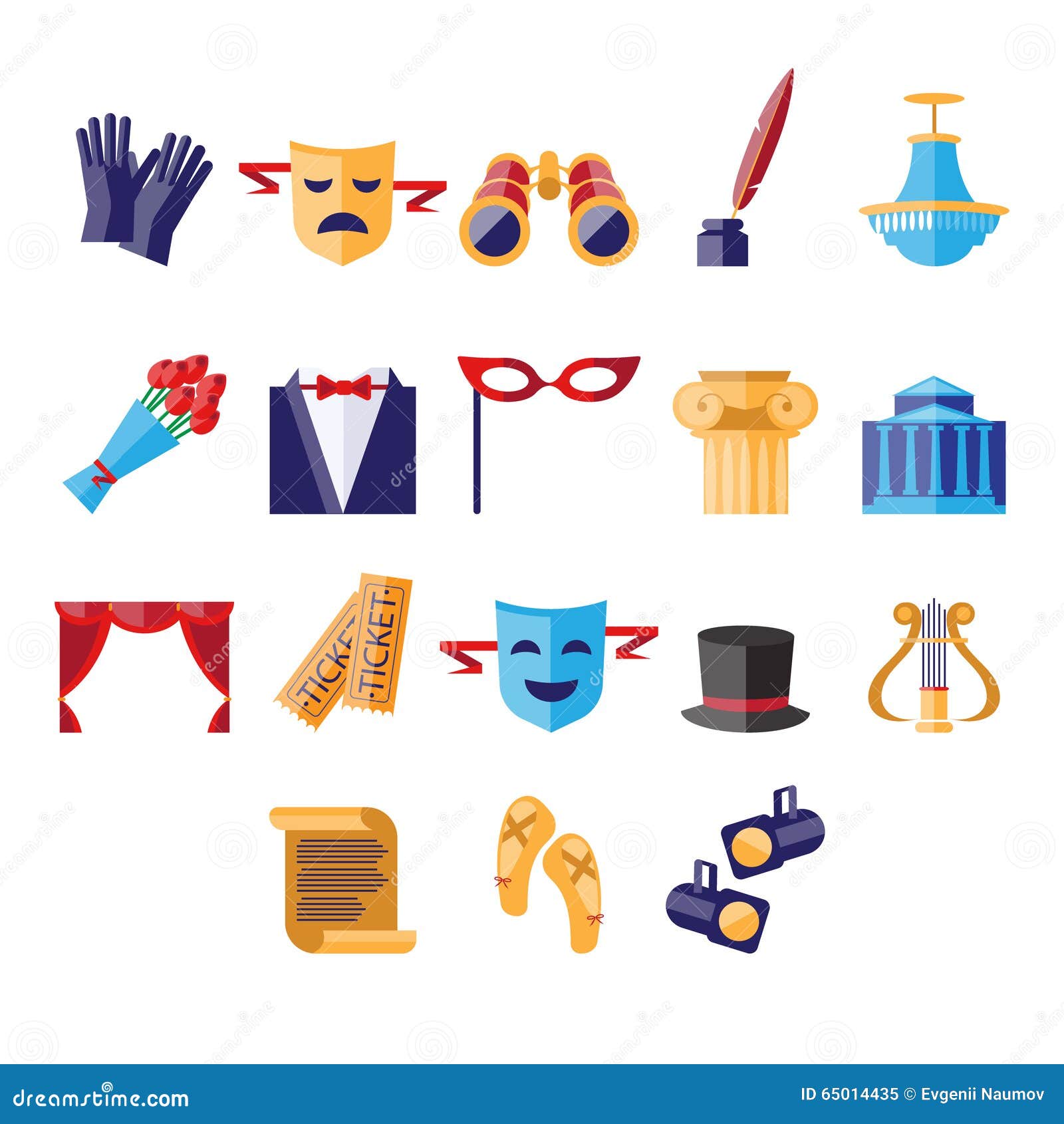Theater Vector Illustration Set Stock Vector - Illustration of music ... Theater Vector Illustration Set Stock Vector - Illustration of music ...