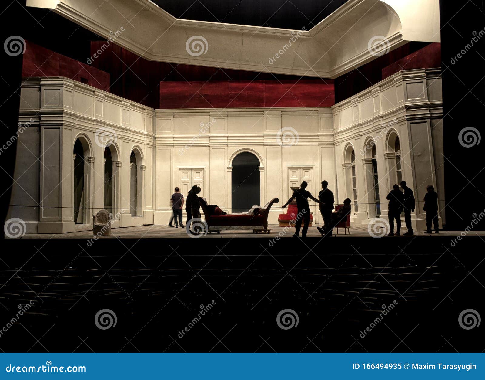 Theater, View from the Hall To the Stage. Stock Image - Image of moon ...
