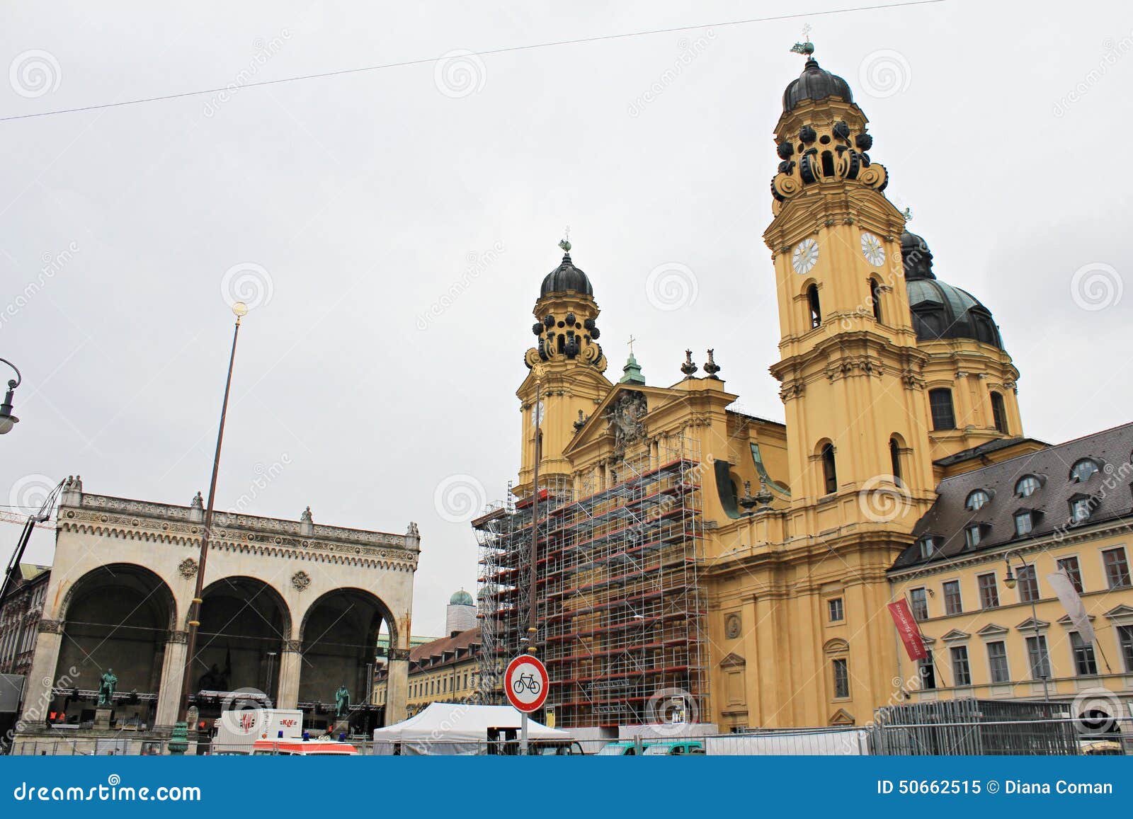 The Theatinerkirche in Munich - Odeonsplatz Editorial Image - Image of ...