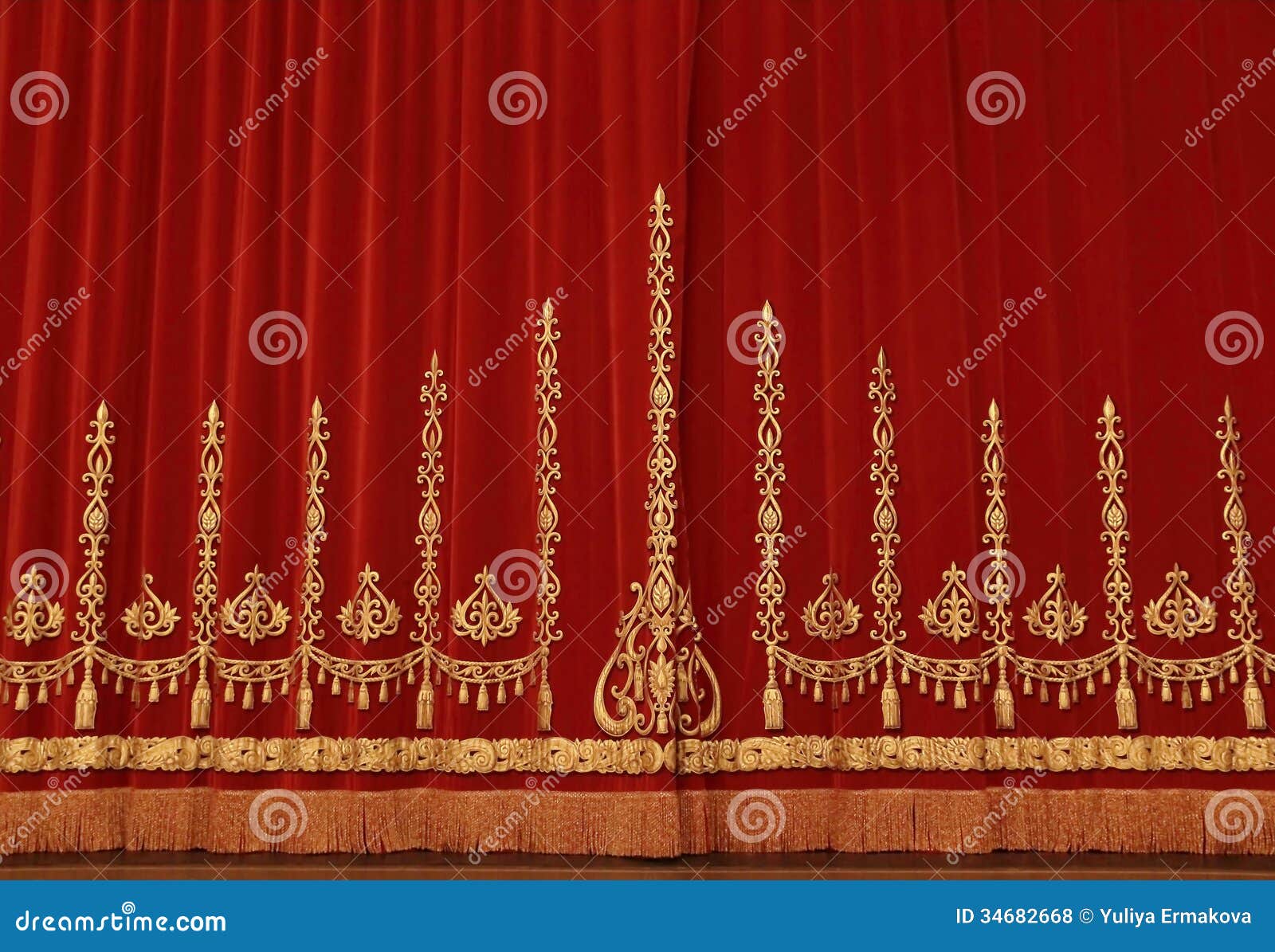 Theatralischer Roter Vorhang Stockfoto - Bild von auslegung ...