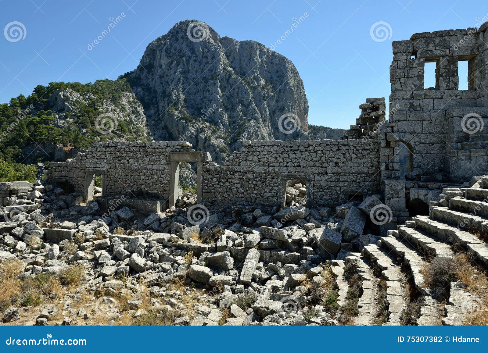 Theatre of the Ancient City of Termessos Stock Photo - Image of stones ...