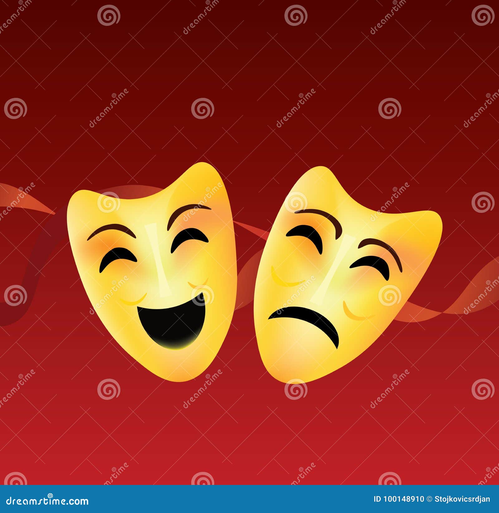Theatre Comedy And Tragedy Masks Vector Illustration | CartoonDealer ...