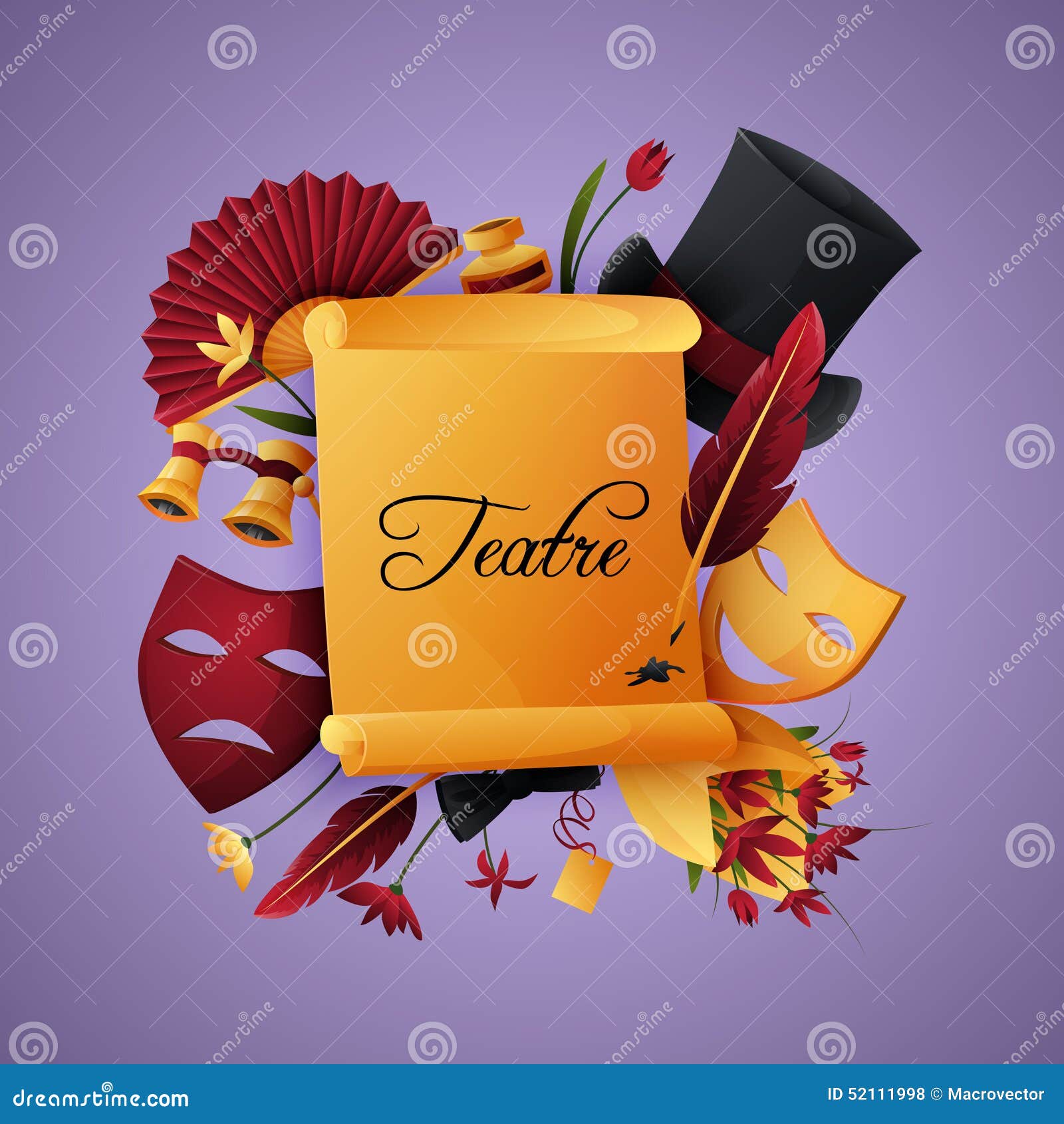 Theatre Concept Illustration Stock Vector - Illustration of design ...