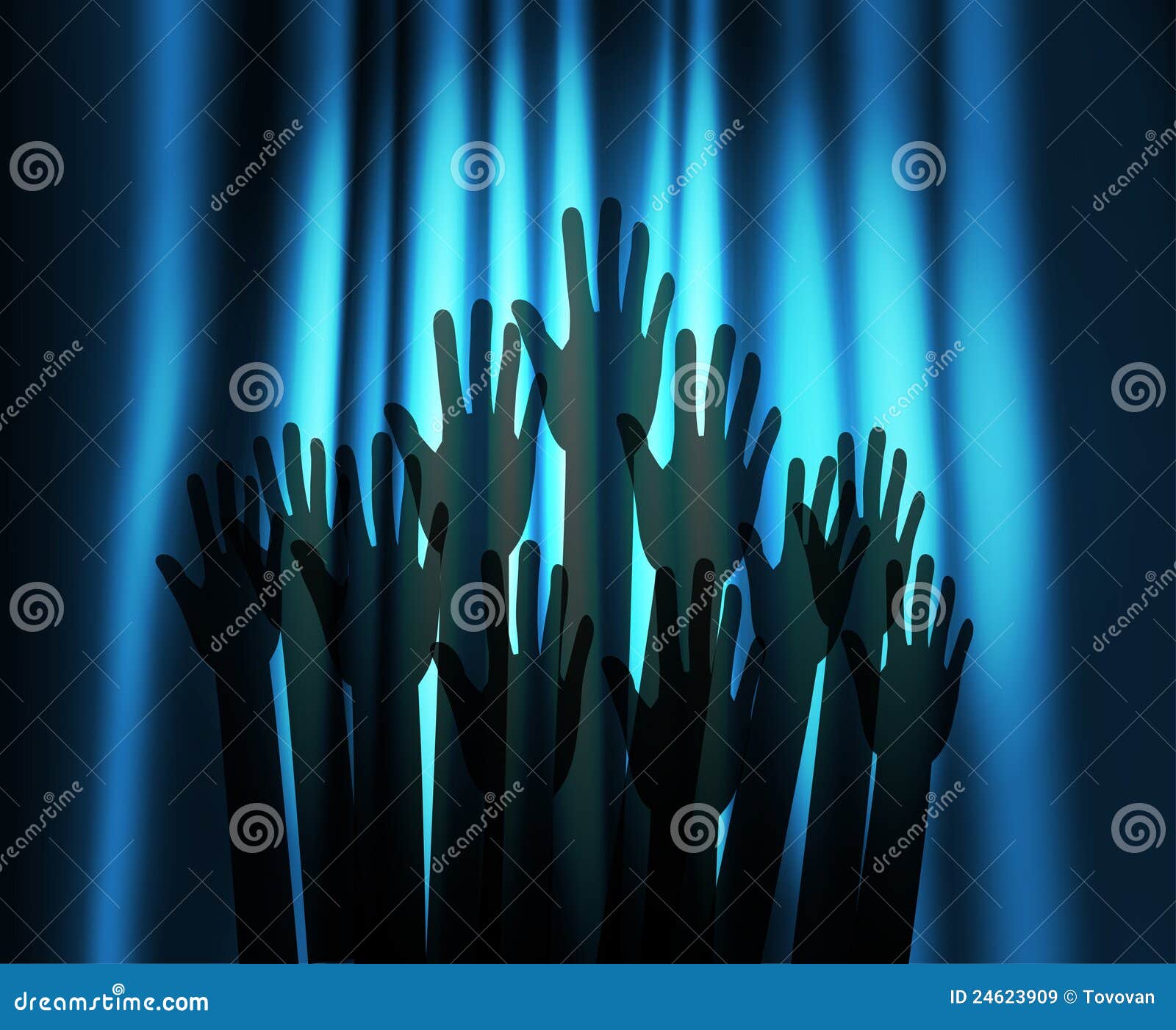 Theatre curtain and hands stock vector. Illustration of flammable ...