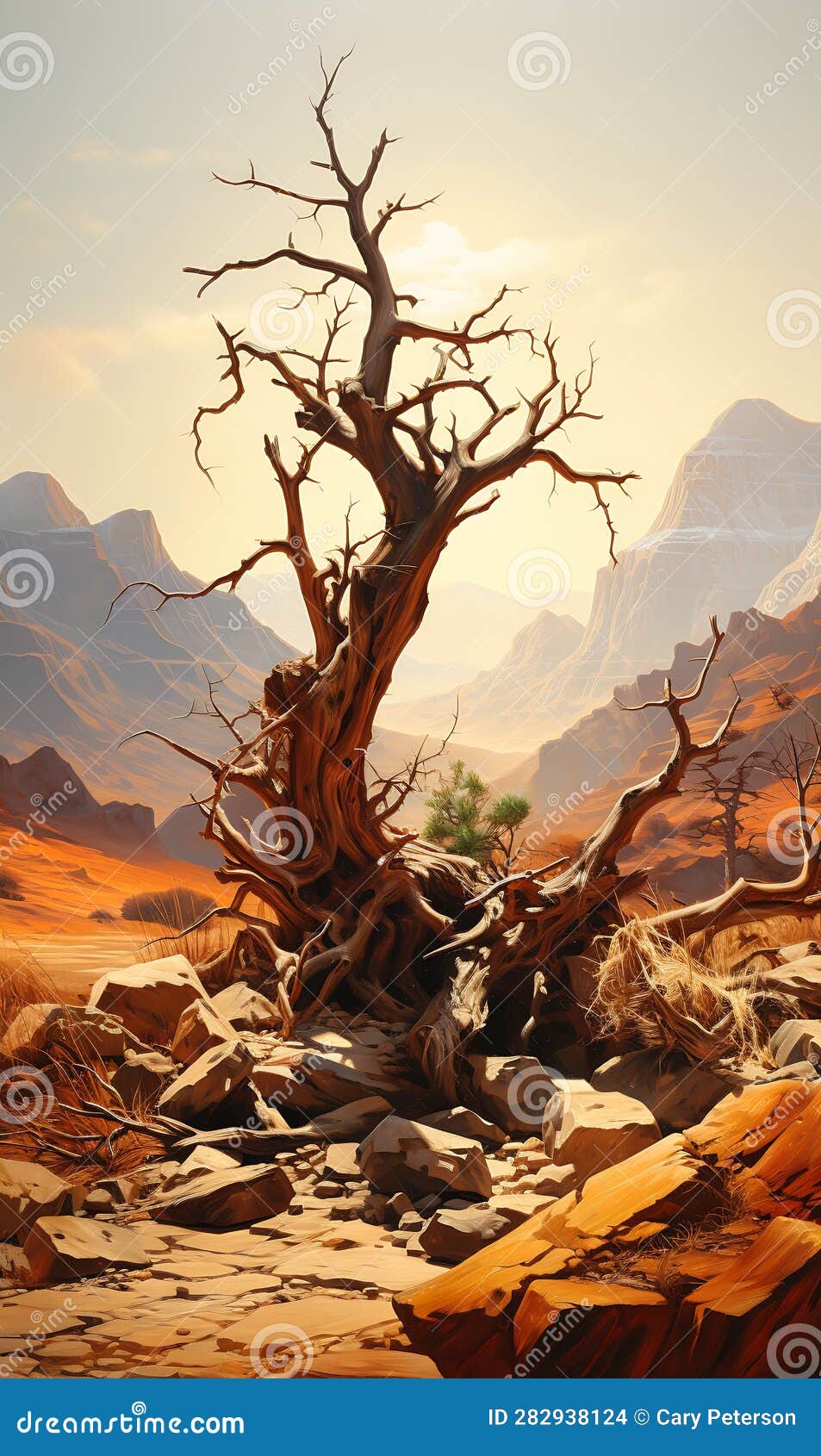 Theatre of the Dead: a Tree Desert Scenery Stock Illustration ...