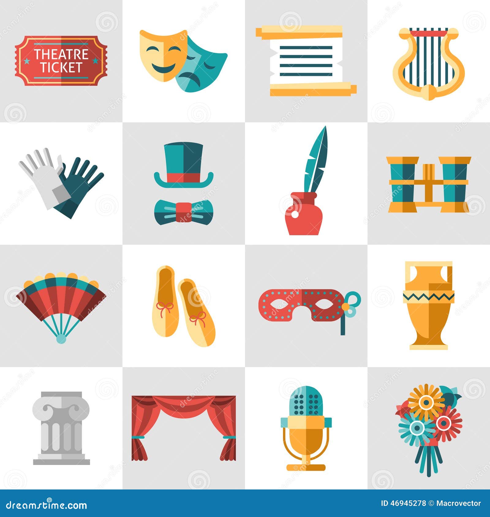 Theatre icon flat stock vector. Illustration of design - 46945278 Theatre icon flat stock vector. Illustration of design - 46945278