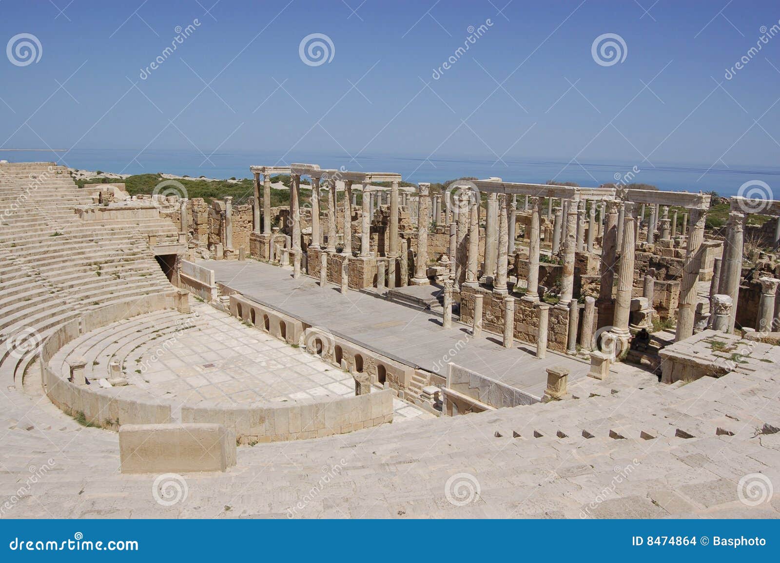 Theatre, Leptis Magna, Libya Stock Photo - Image of theatre, leptis ...