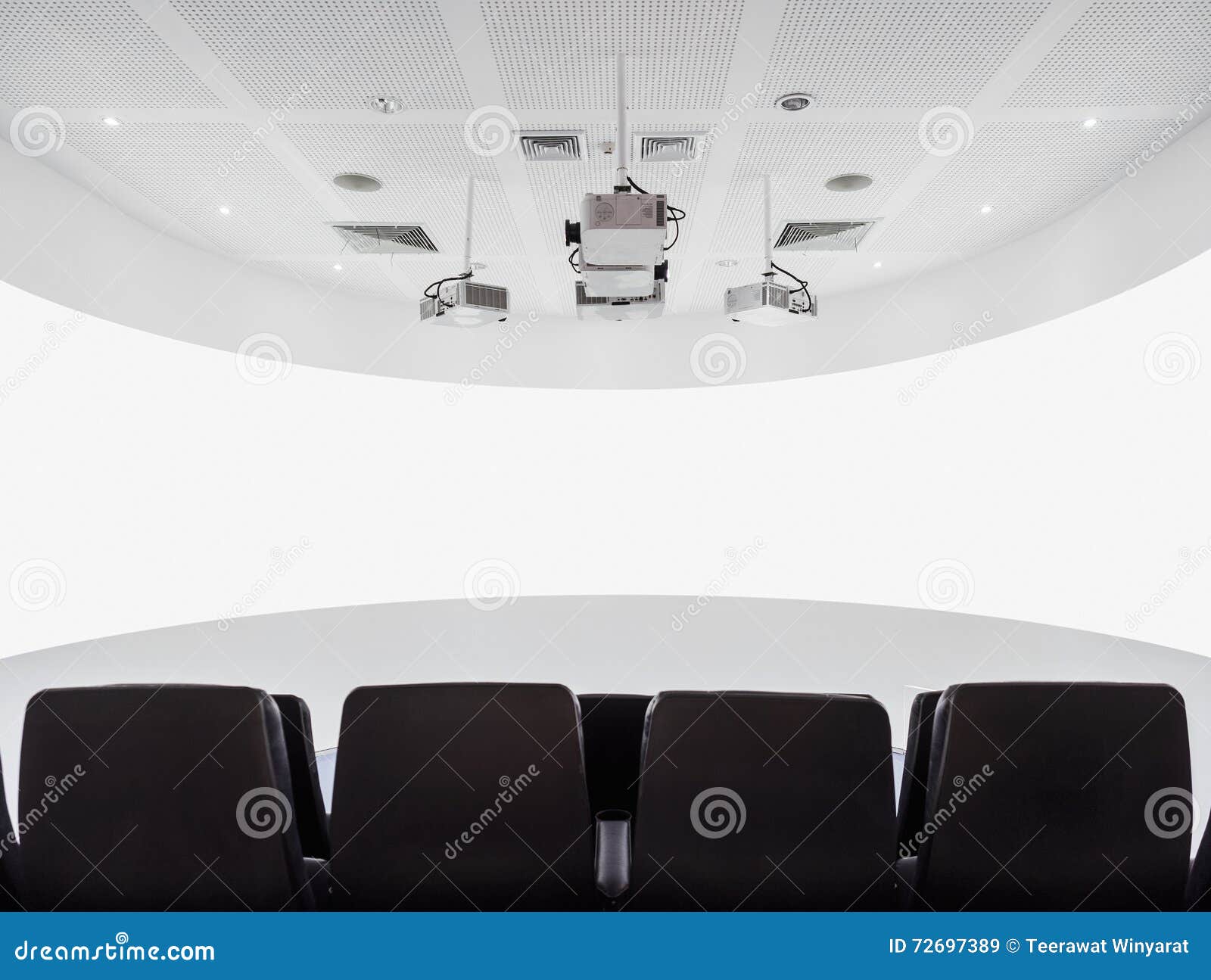 Theatre Screen Projector Auditorium with Seats in Modern Interior Stock ...