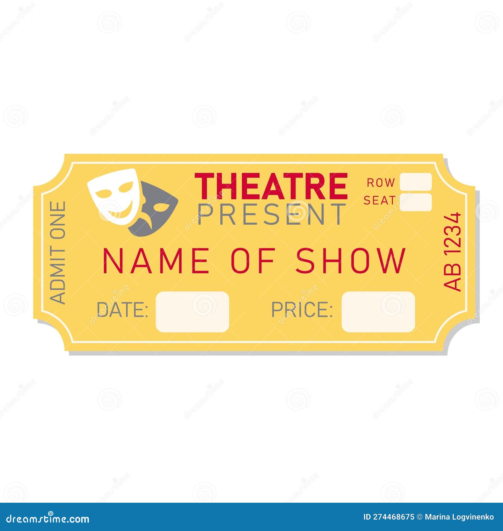 Theatre Ticket Design. Ballet School Flyer Template. Silhouette Of A ...