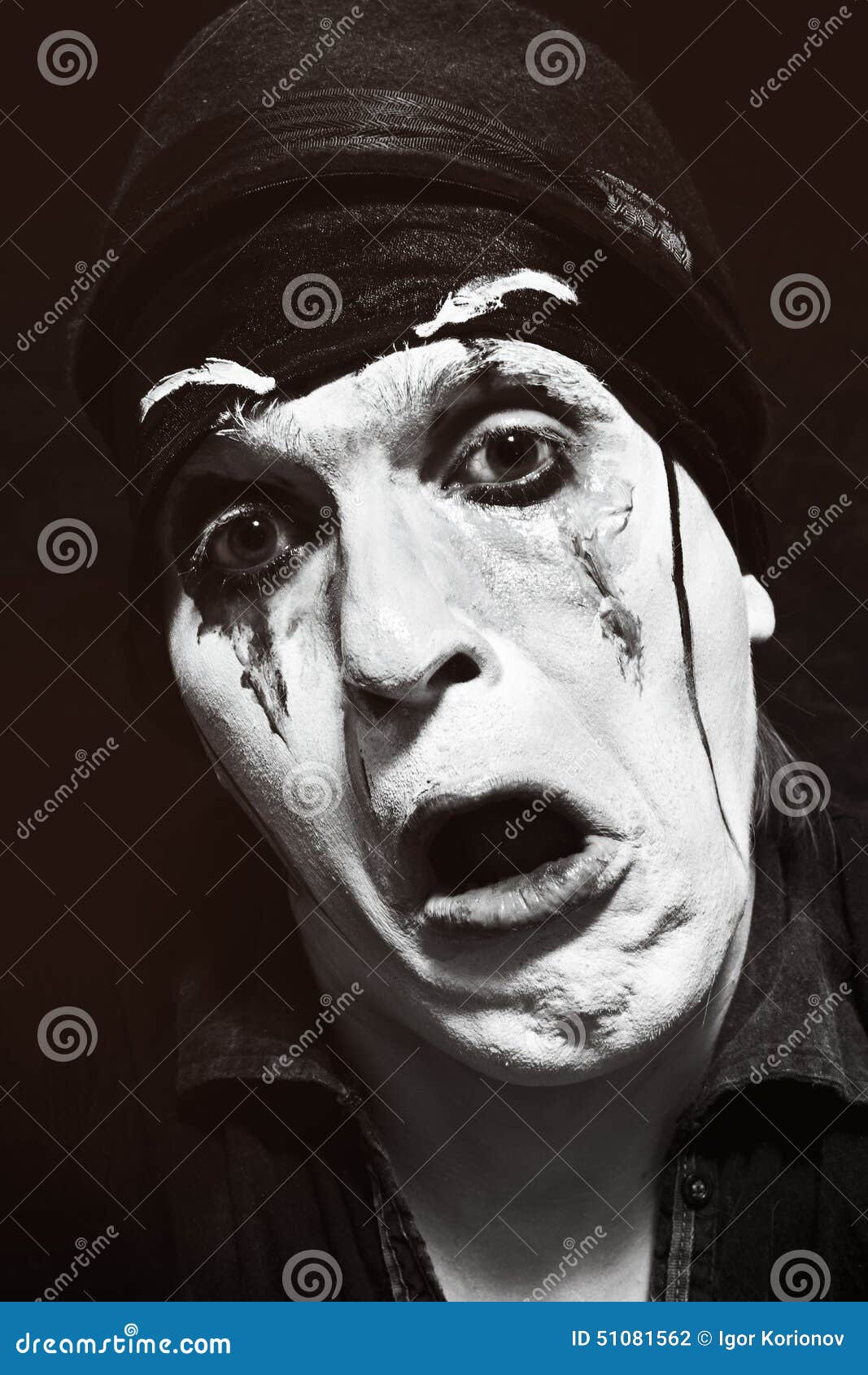 Theatrical Actor with Dark Makeup Stock Photo - Image of artist ...