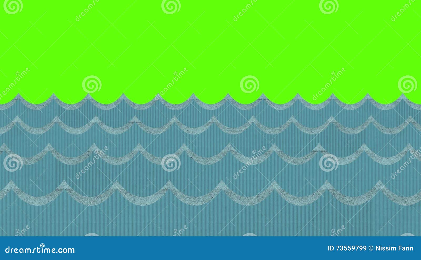 Theatrical Cardboard Sea Waves on a Green Screen Background Stock Video ...
