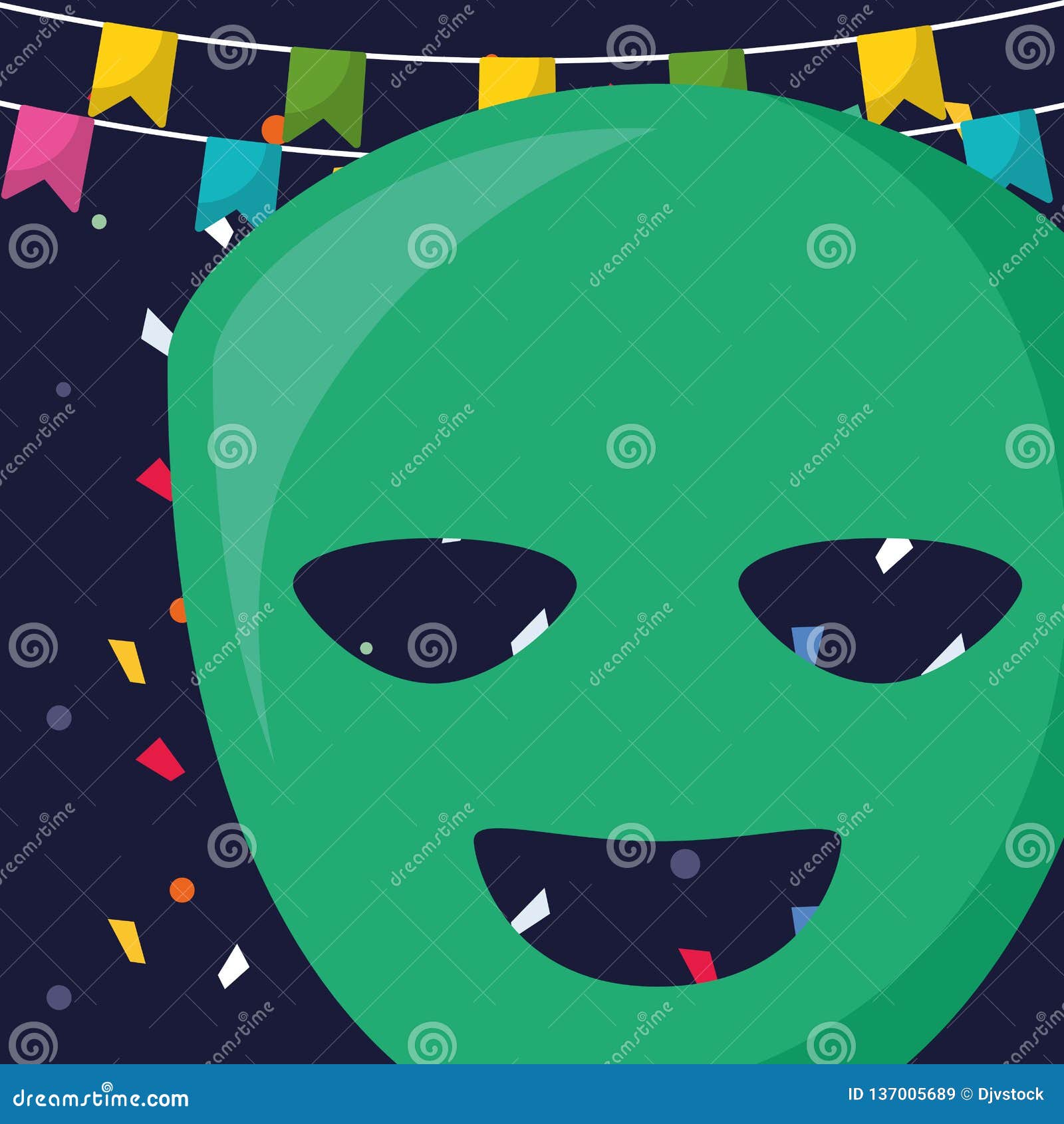 Theatrical Happy Masks Isolated Icon Stock Vector - Illustration of ...