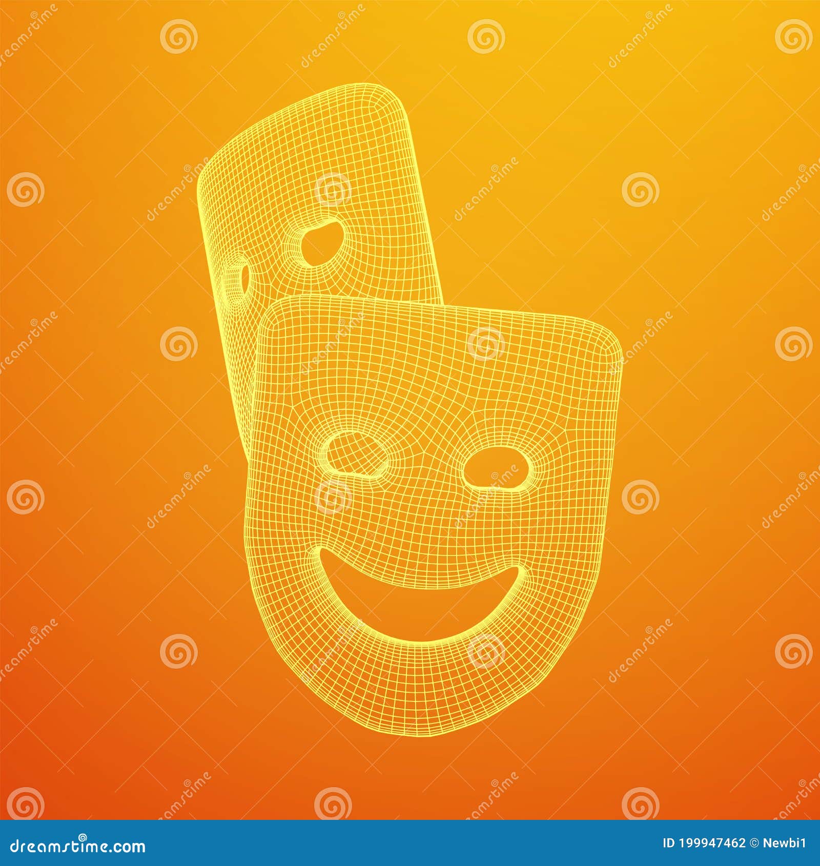 Theatrical Masks Tragedy and Comedy Character Stock Vector ...