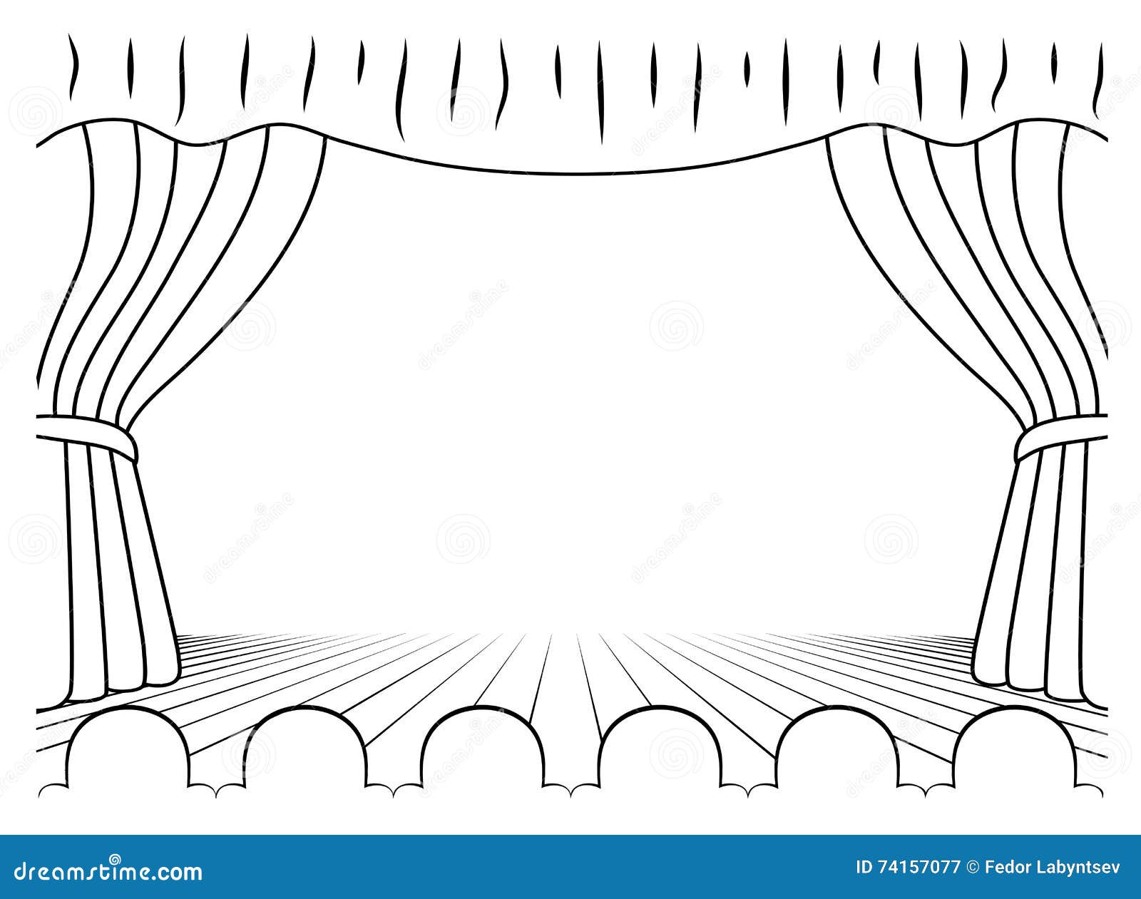 Theatrical scene stock vector. Illustration of border - 74157077
