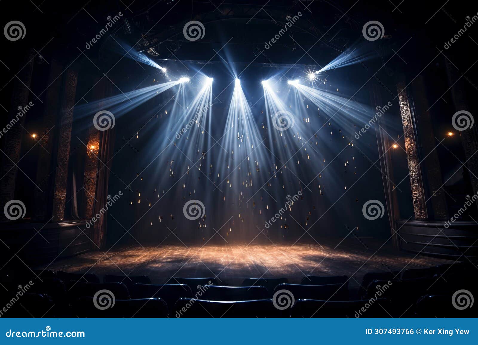 Theatrical Spotlight Creating Dramatic Effects Stock Illustration ...