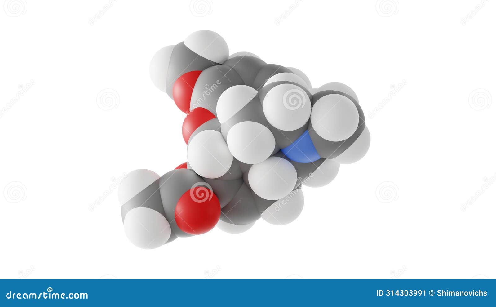 Thebacon Molecule, Dihydrocodeinone Enol Acetate, Molecular Structure ...