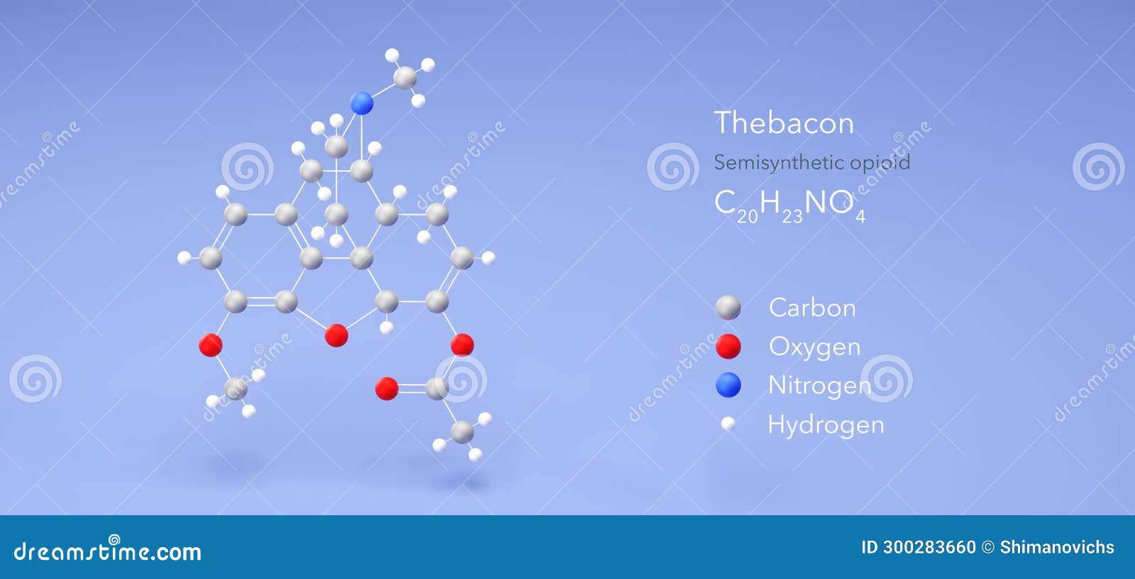 Thebacon Molecule, Molecular Structures, Dihydrocodeinone Enol Acetate ...