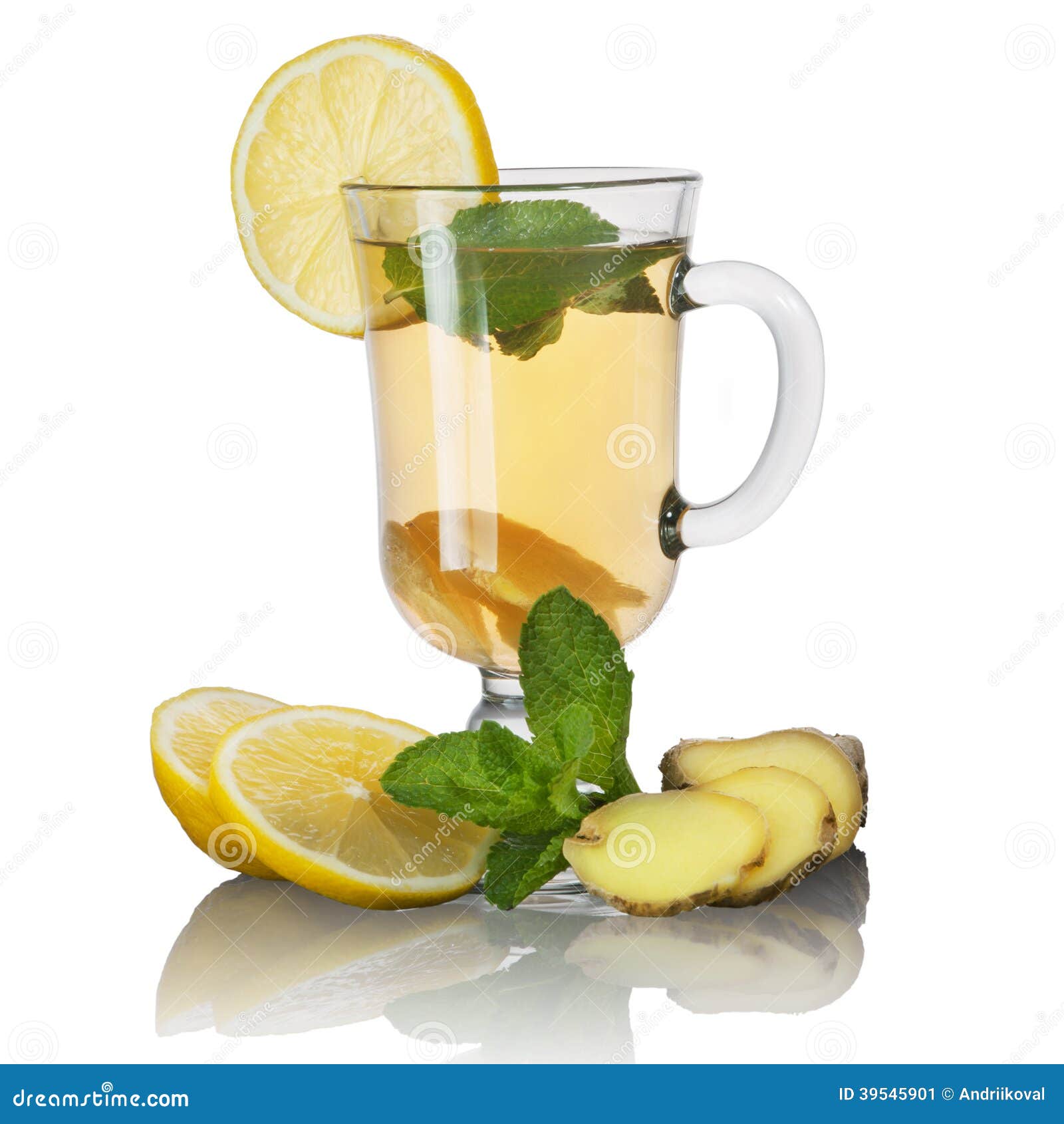 Thee Met Munt En Citroen En Gember Stock Afbeelding - Image of ...