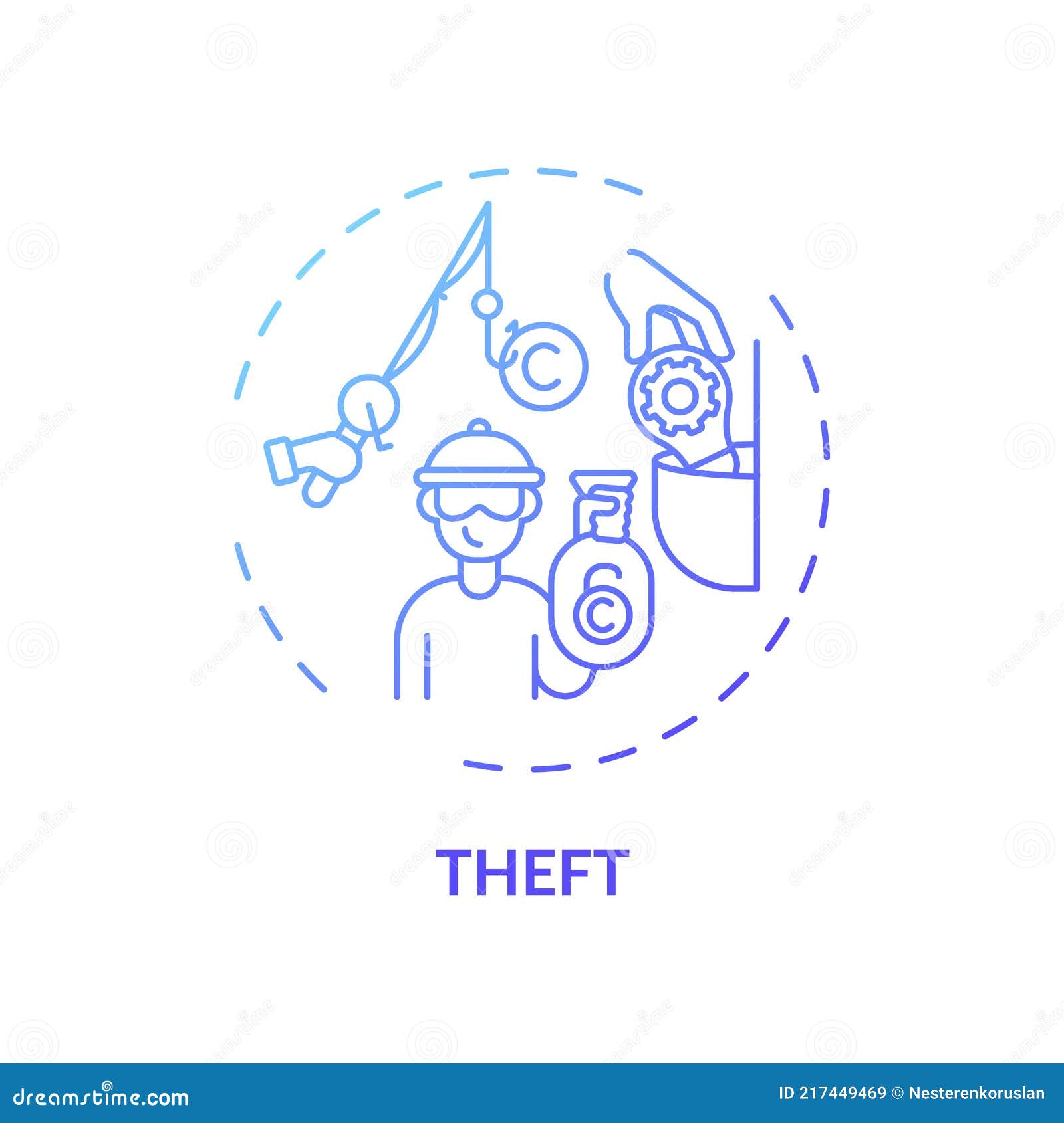 Theft concept icon stock vector. Illustration of vector - 217449469