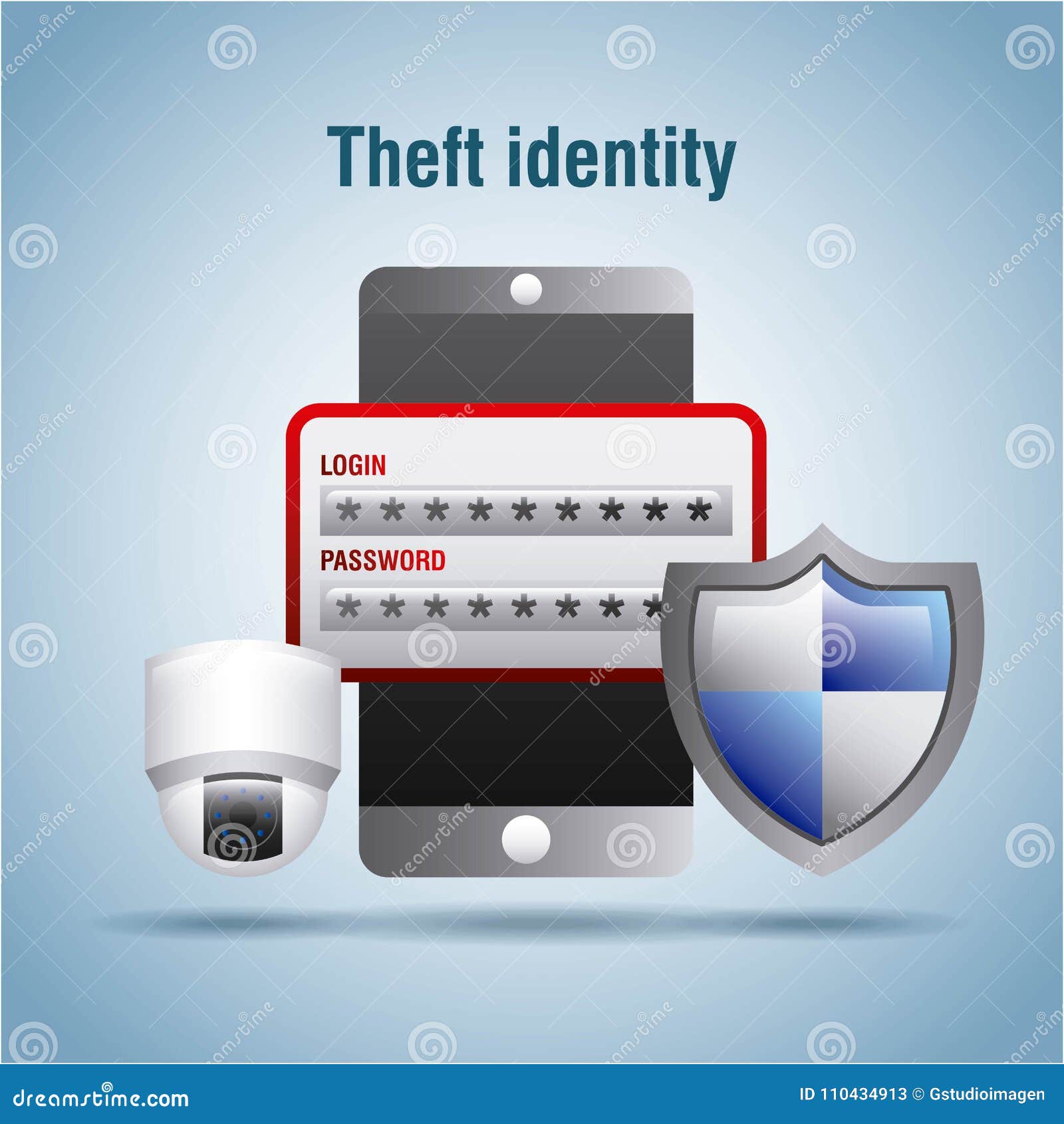 Theft Identity Security Access Protection Login Password Stock Vector ...