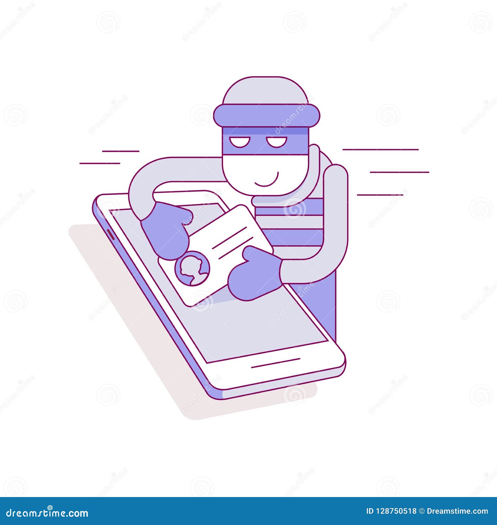 Theft of Personal Data from the Phone Stock Vector - Illustration of ...