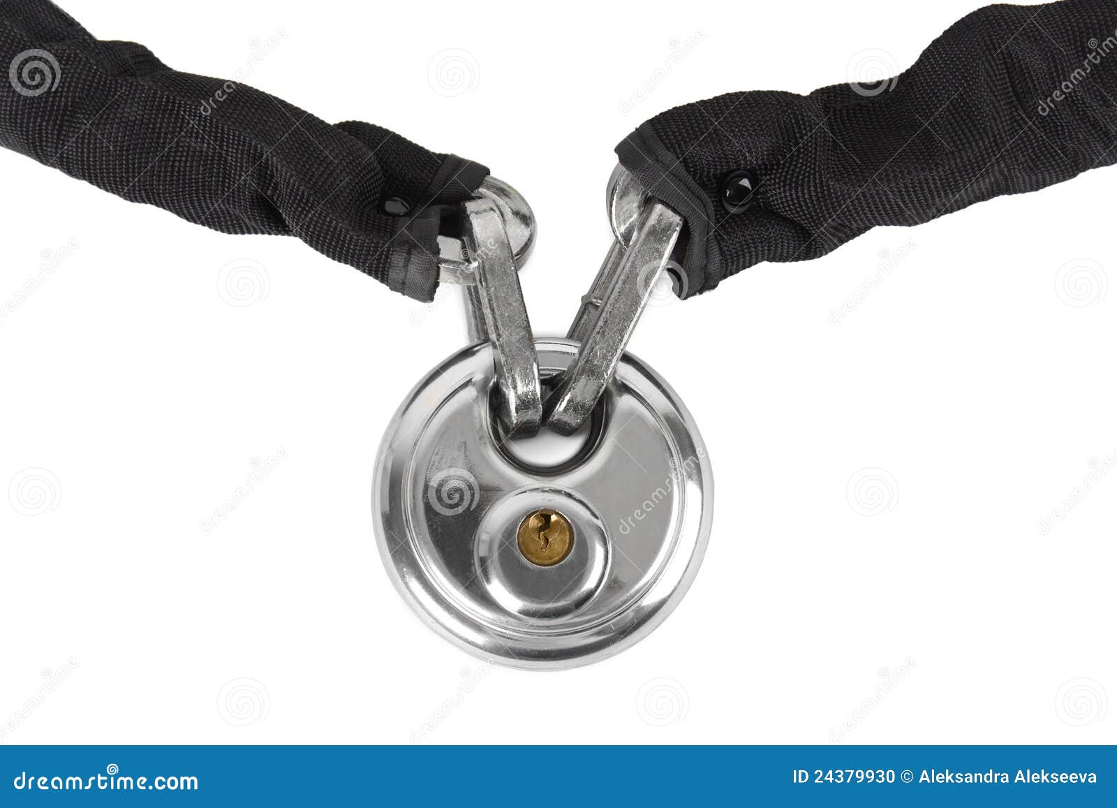 Theft Protection Metal Chain with Lock Isolated Stock Photo - Image of ...
