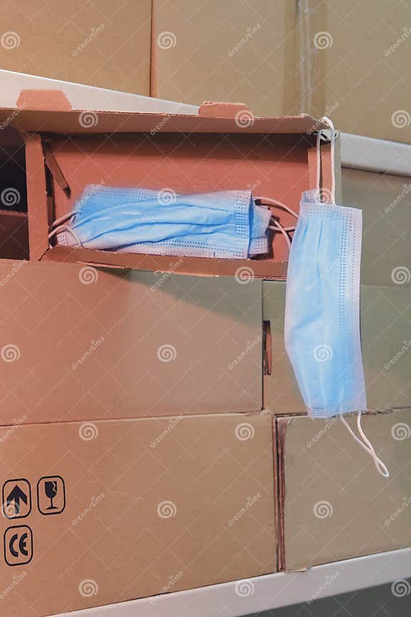 Theft of Protective Masks in the Warehouse during a Lockdown. Empty ...