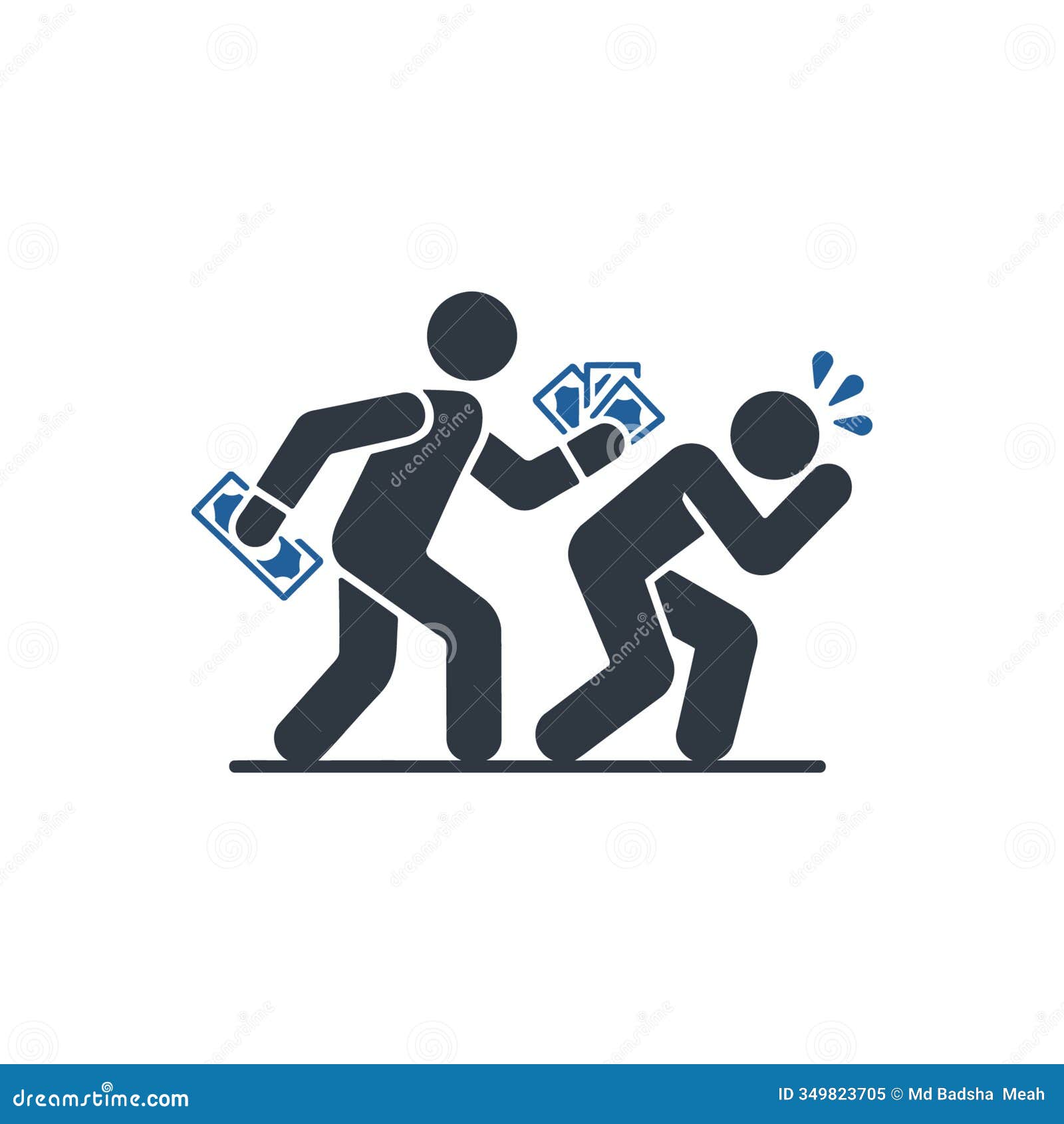 Theft and Robbery Scene Icon Stock Vector - Illustration of theft, fear ...