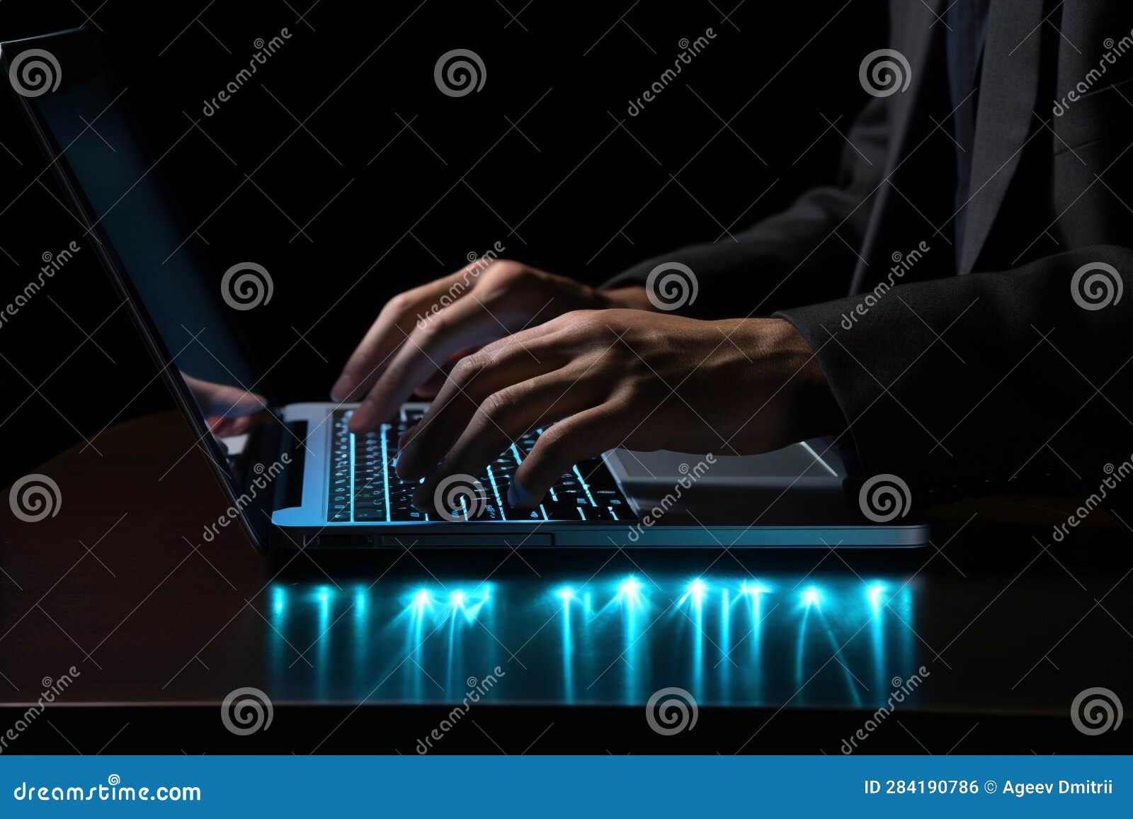 Black 3d Hacker Background With Web Symbols. Vector Illustration ...