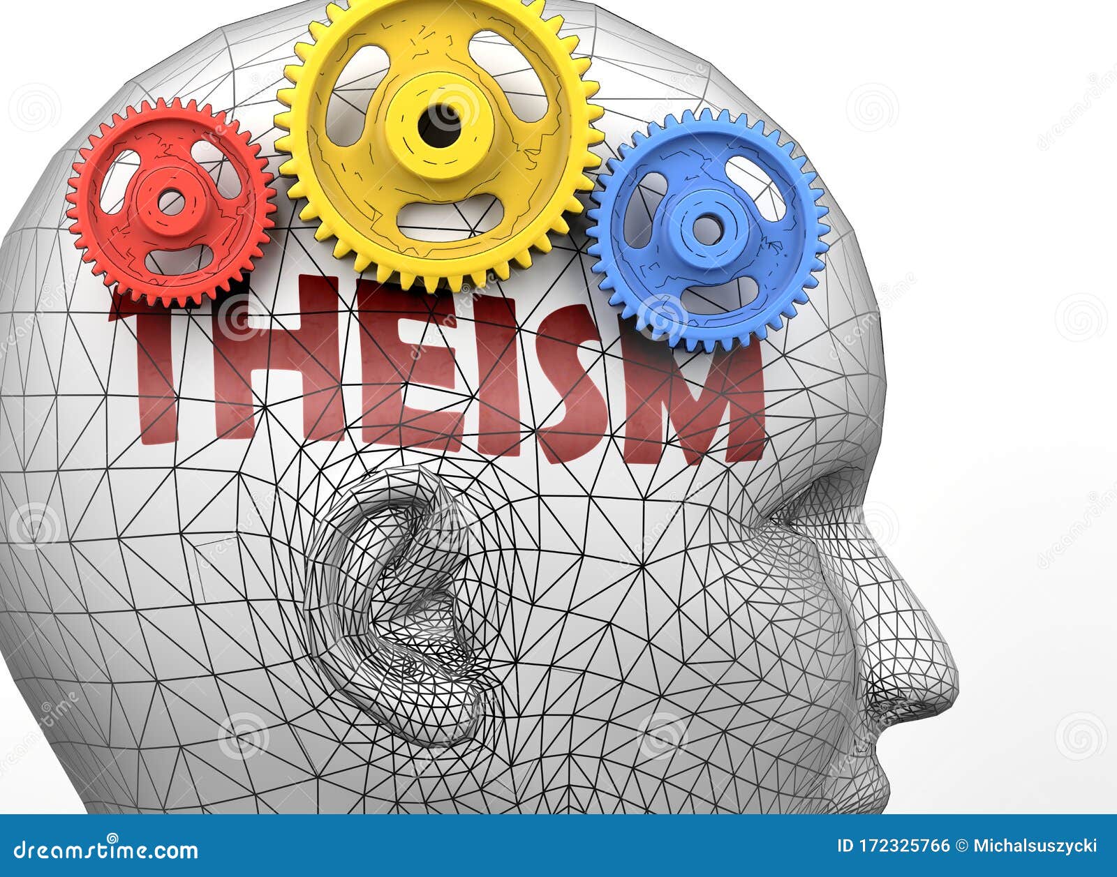 Theism and Human Mind - Pictured As Word Theism Inside a Head To ...