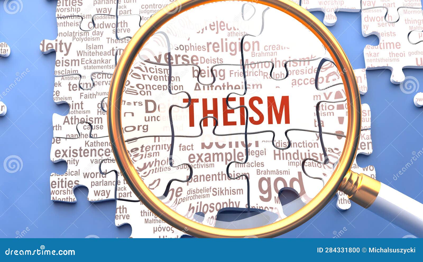Theism and Related Ideas on a Puzzle Pieces. a Metaphor Showing ...