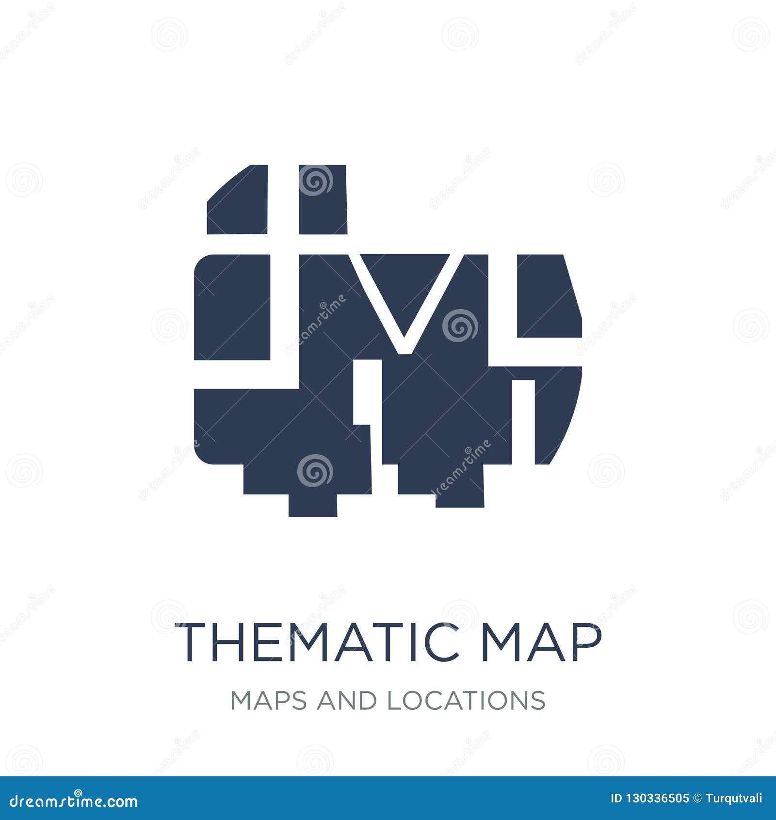 Thematic Map Icon. Trendy Flat Vector Thematic Map Icon on White Stock ...
