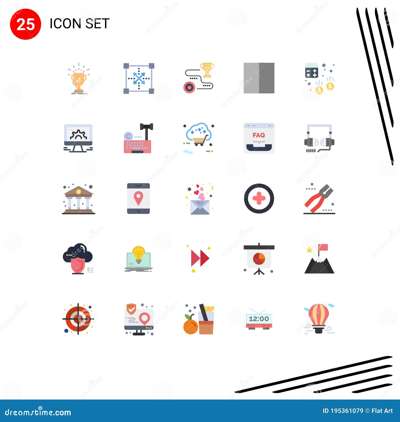 25 User Interface Flat Color Pack of Modern Signs and Symbols of ...