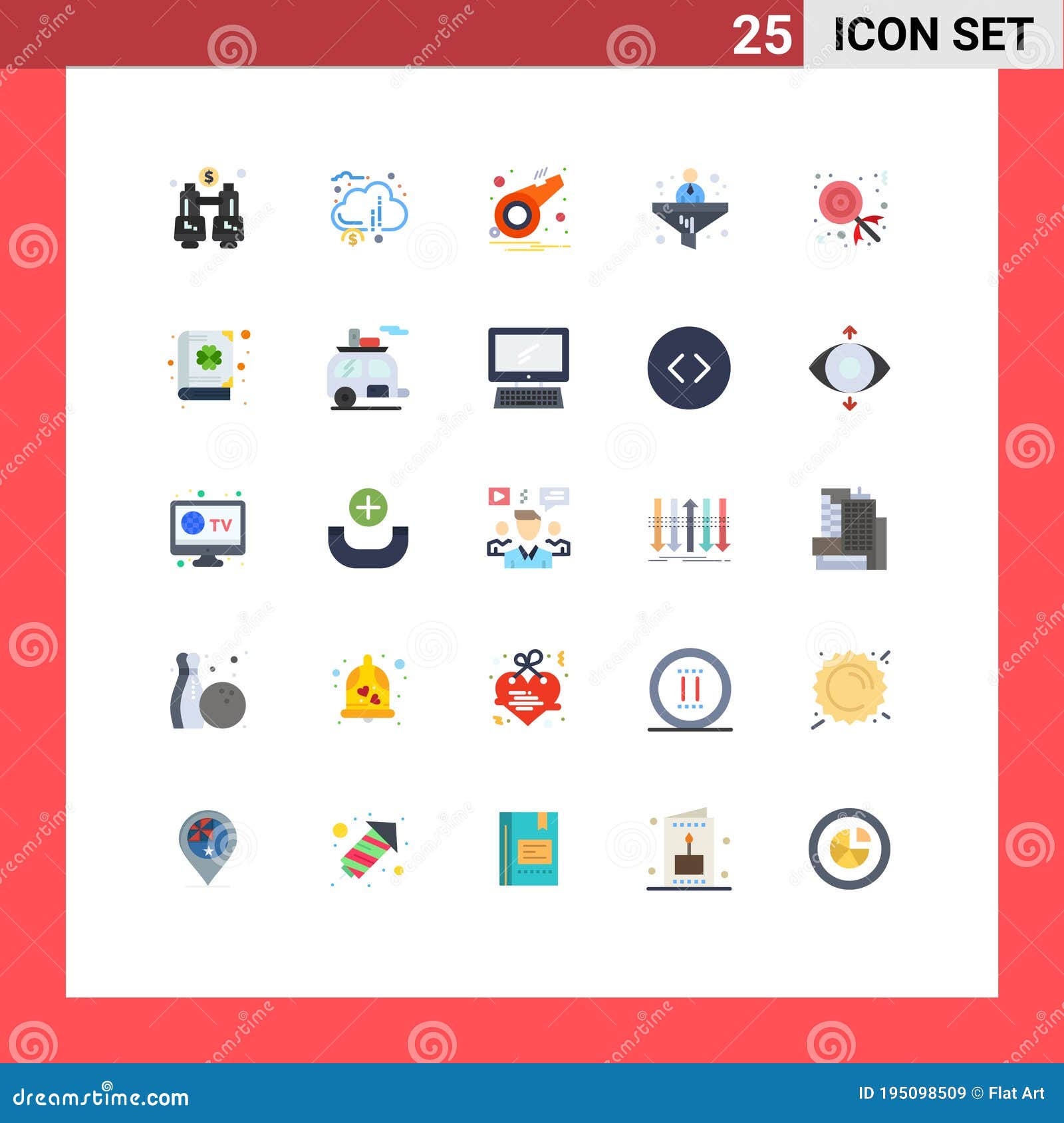 25 Thematic Vector Flat Colors and Editable Symbols of Candy, Filter ...