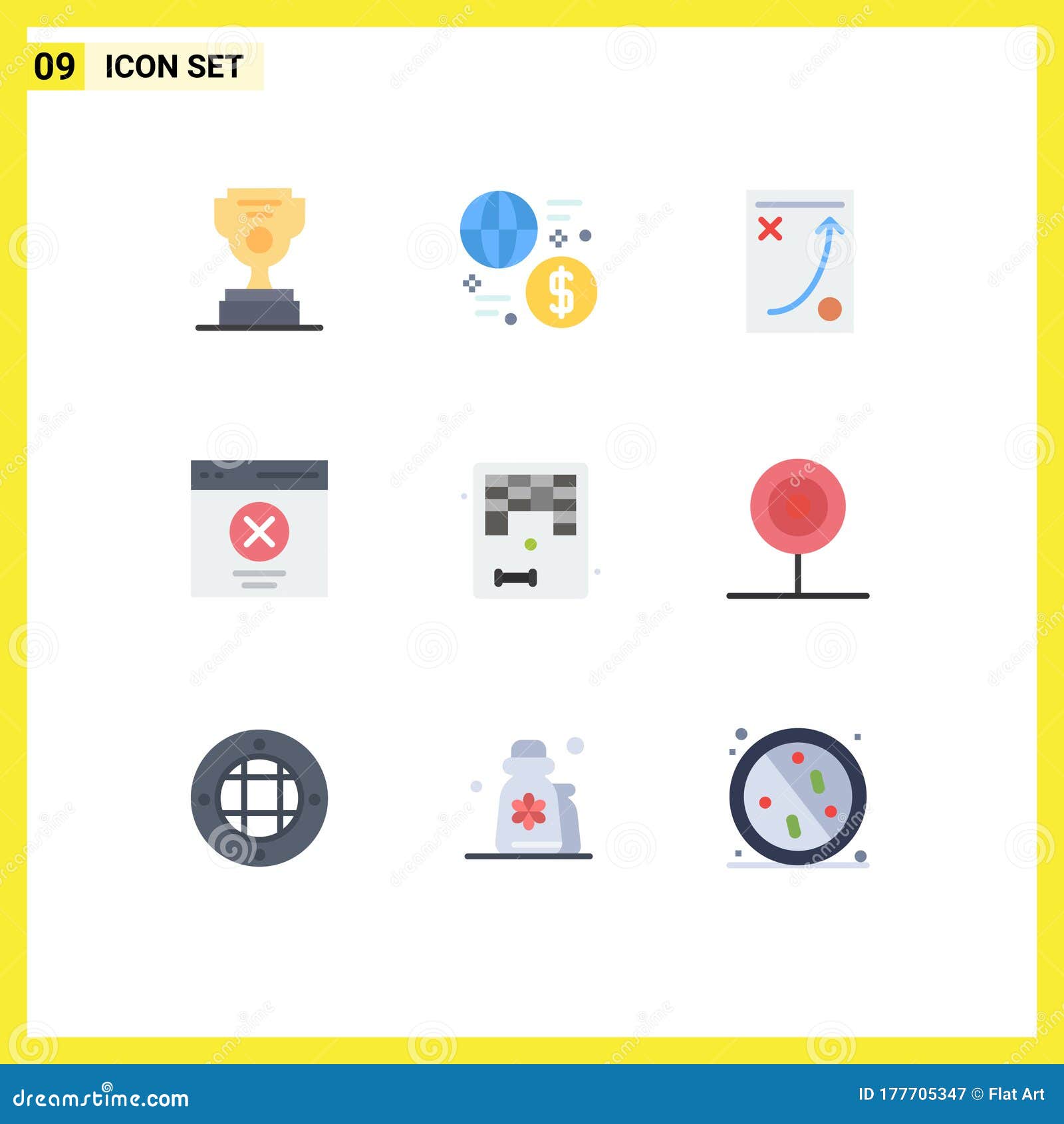 9 Universal Flat Colors Set for Web and Mobile Applications Message ...