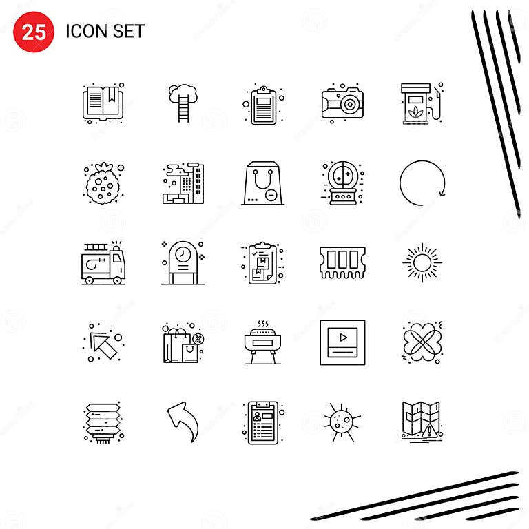 Line Pack of 25 Universal Symbols of Arts, Test, Heaven, List, Document ...