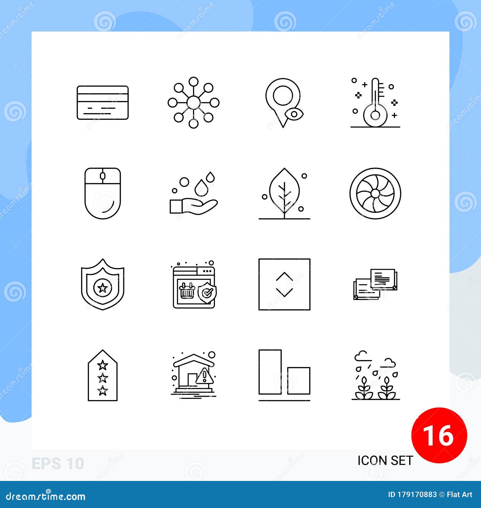 16 Thematic Vector Outlines and Editable Symbols of Mouse, Devices, Map ...